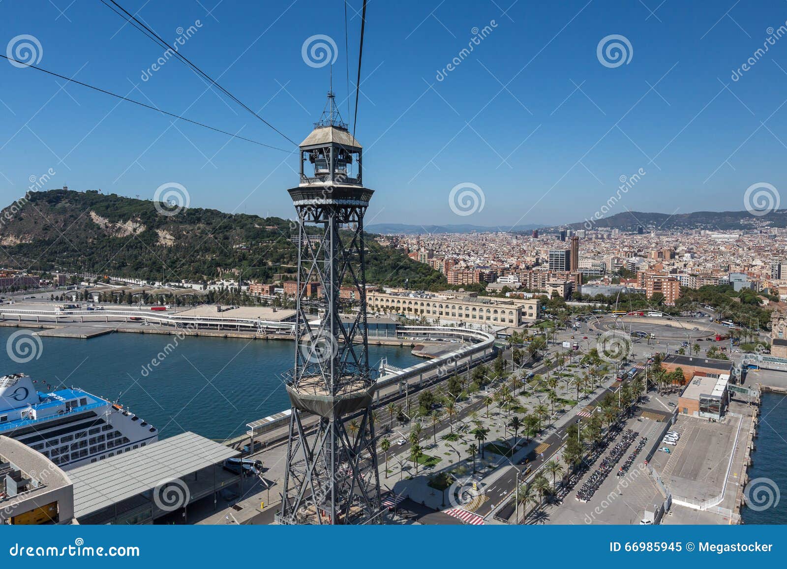 Funicular in Barcelona editorial image. Image of panorama - 66985945
