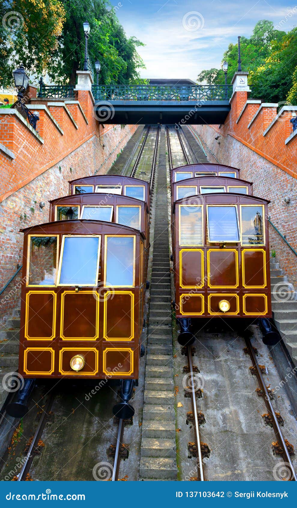 Funicular in Budapest stock photo. Image of monument - 137103642