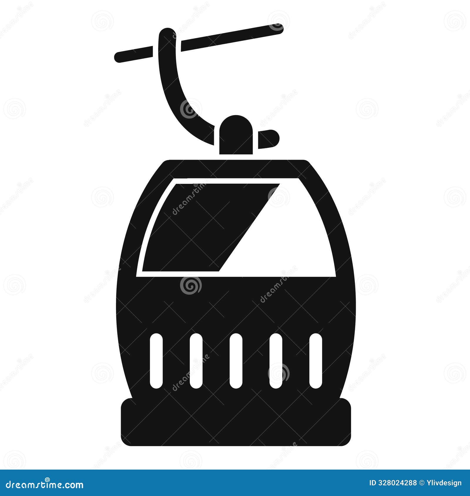 Funicular Cabin Hanging on Ropeway Transporting Tourists Stock Vector ...