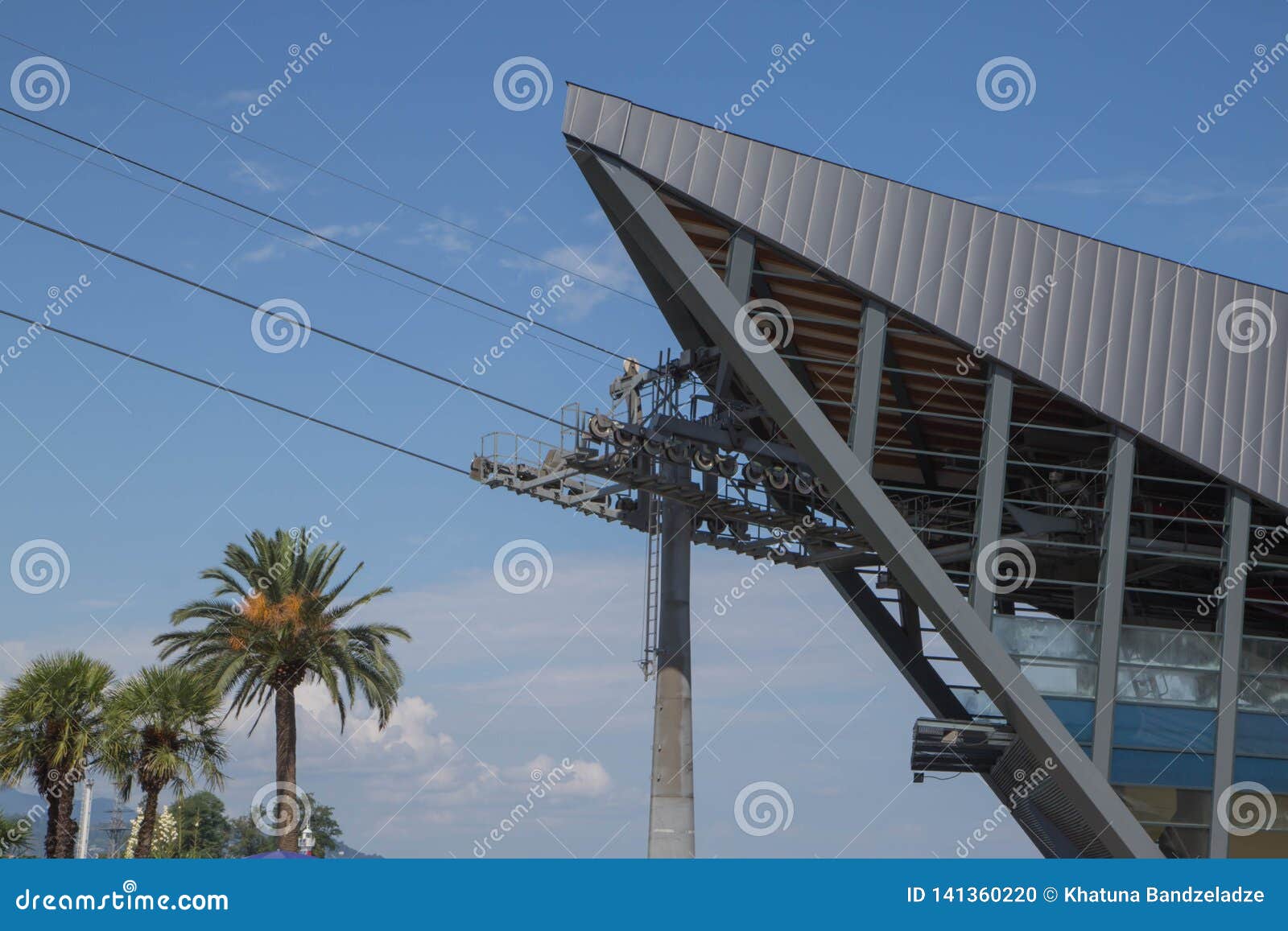 Funicular Cable Railway. Cable Car Transporting People Stock Photo ...