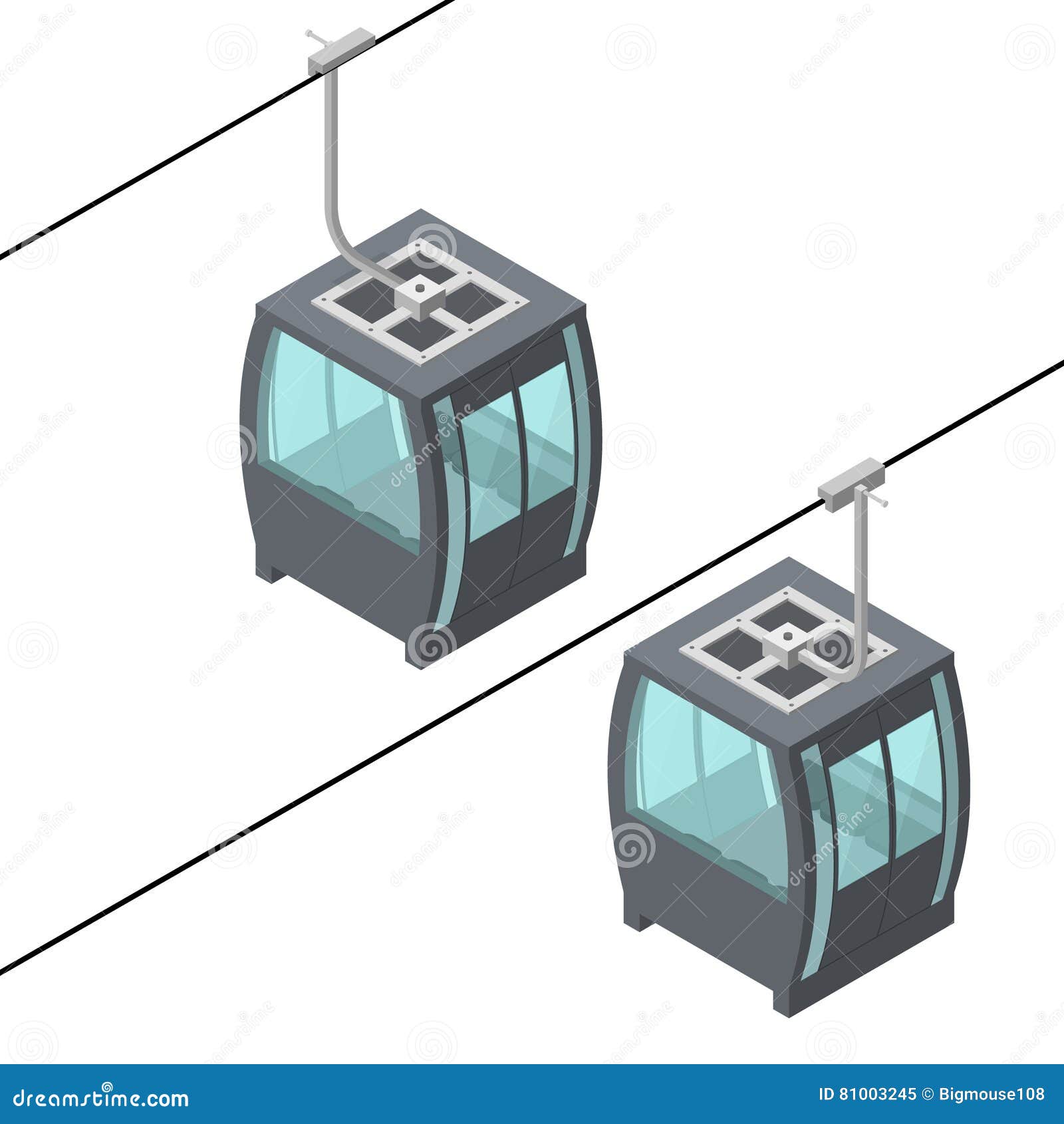 Funicular Cable Railway Isometric View. Vector Stock Vector ...