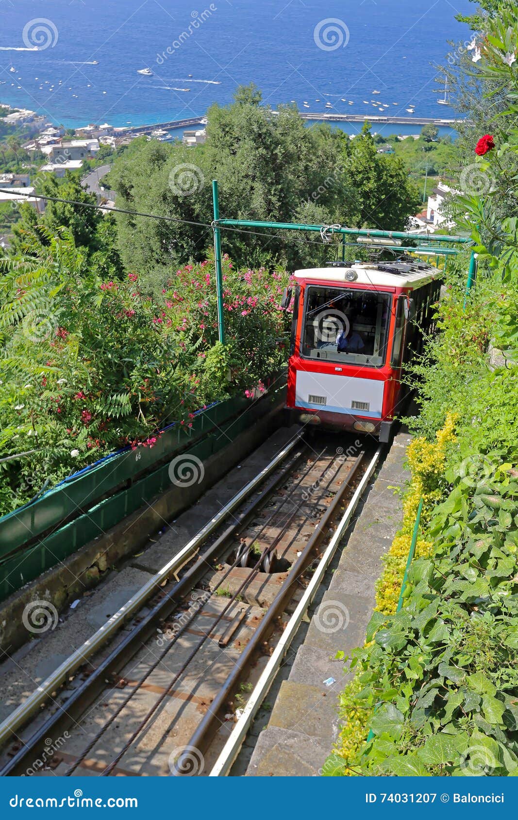 Funicular Capri stock image. Image of destination, capri - 74031207