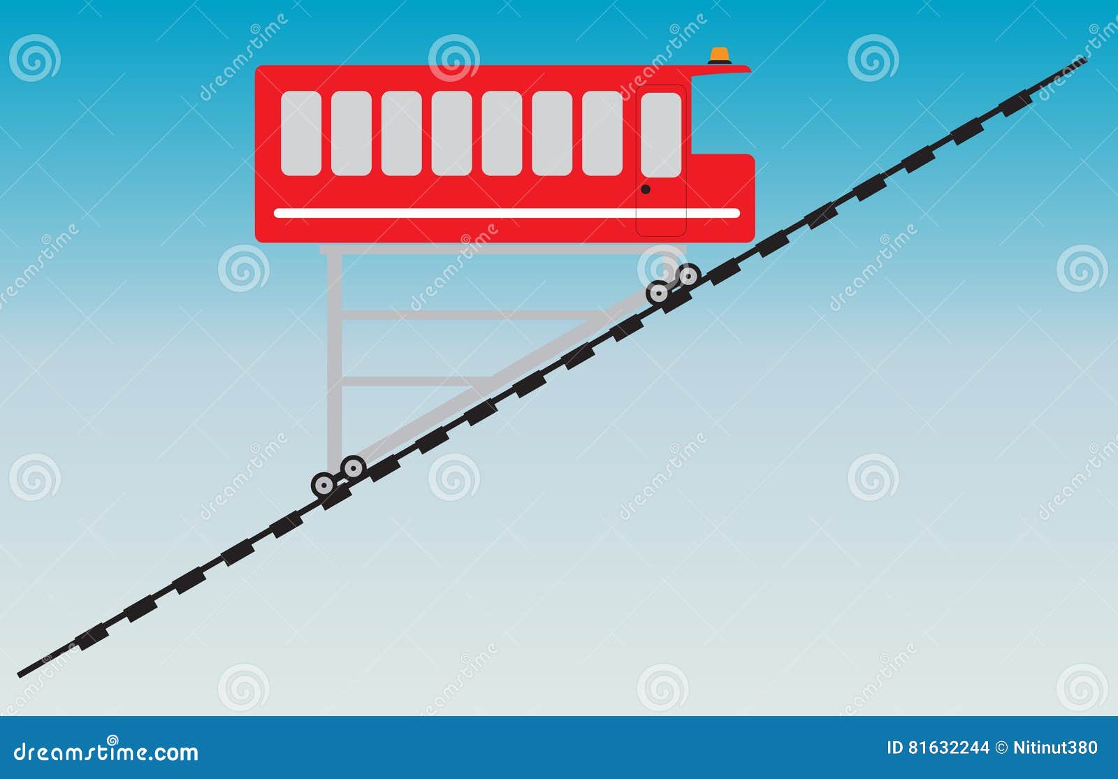 Funicular or cliff railway stock illustration. Illustration of railway ...