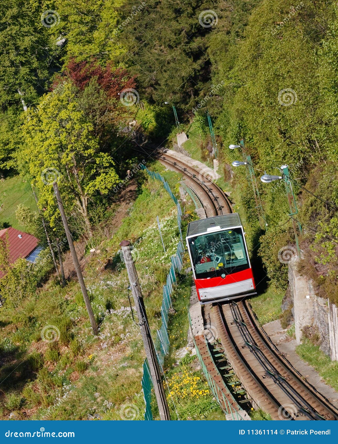 Funicular Climbing Mount Floyen, Bergen, Norway Stock Photo - Image of ...