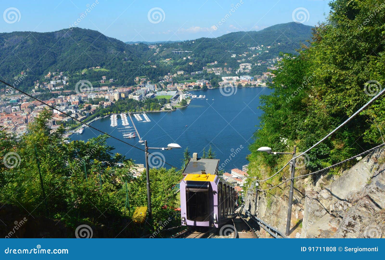 Funicular Como Lake, Lombardy Italy Summer 2016 Stock Photo - Image of ...