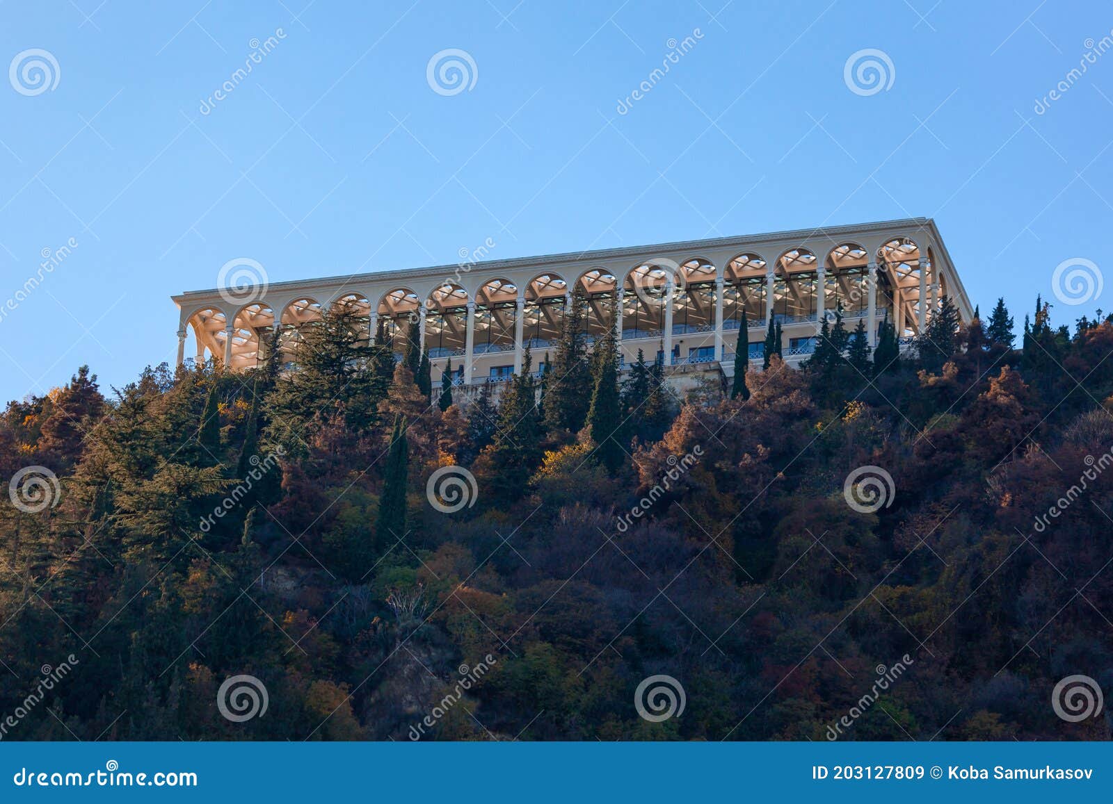 Funicular Complex in Mtatsminda Park Consisting of Restaurants and the ...