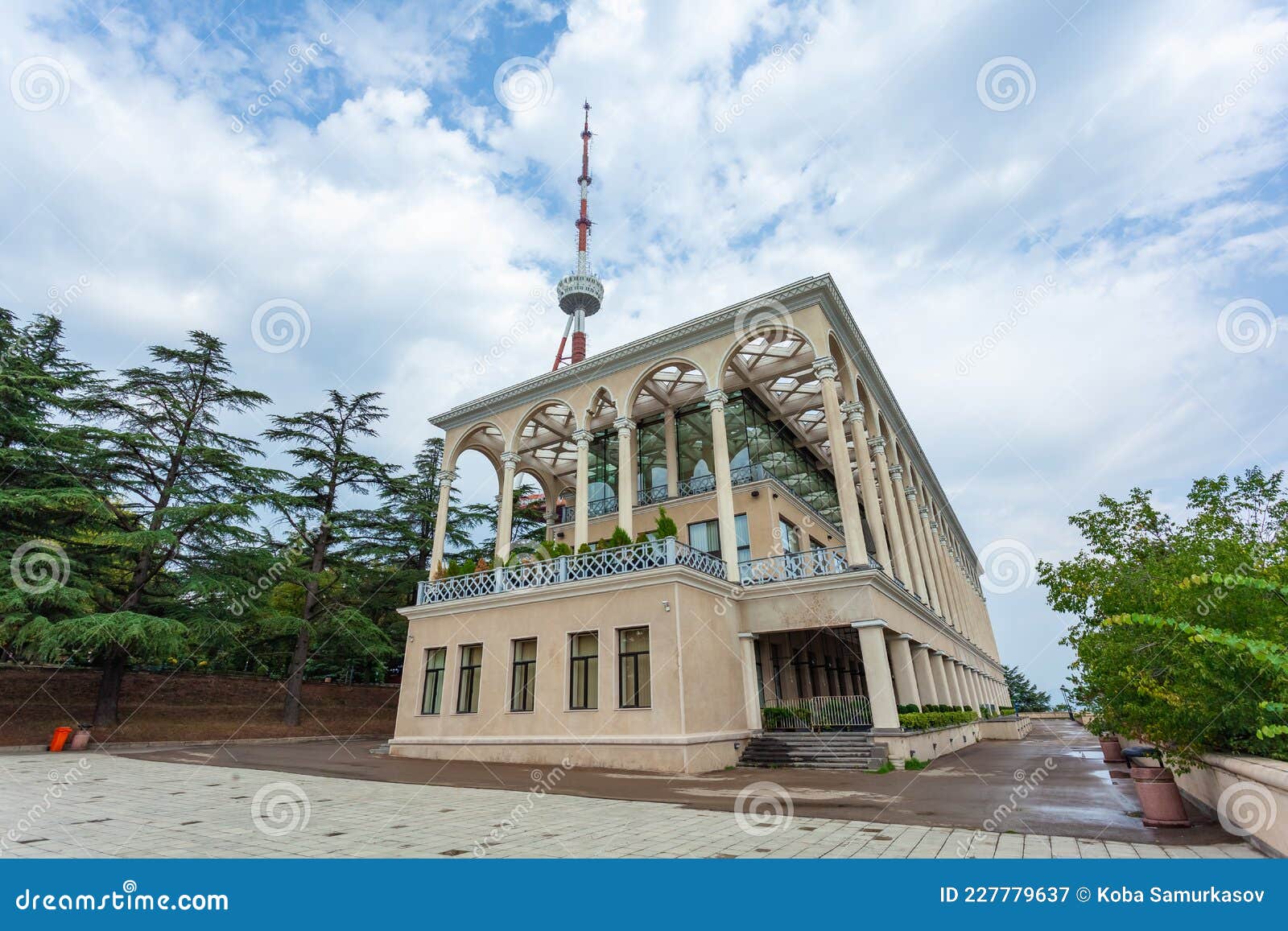 Funicular Complex in Mtatsminda Park. TV Tower Stock Image - Image of ...