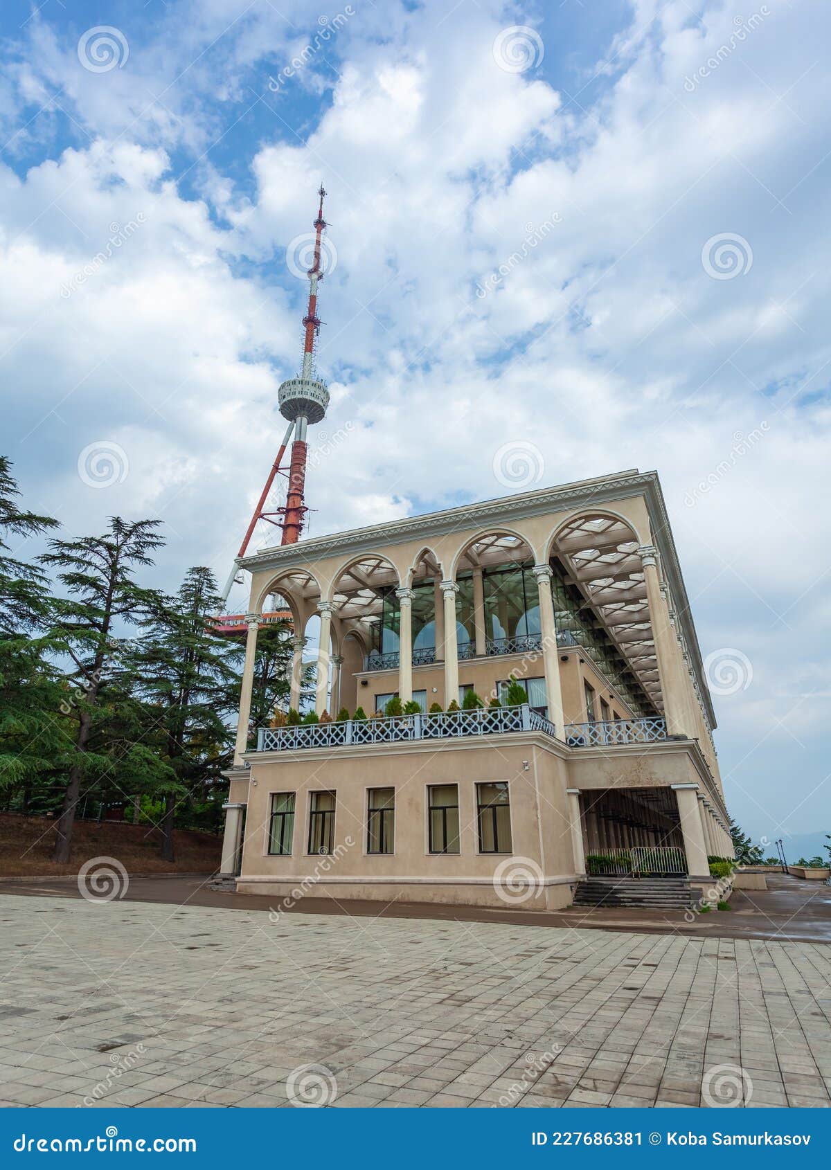 Funicular Complex in Mtatsminda Park. TV Tower Stock Image - Image of ...