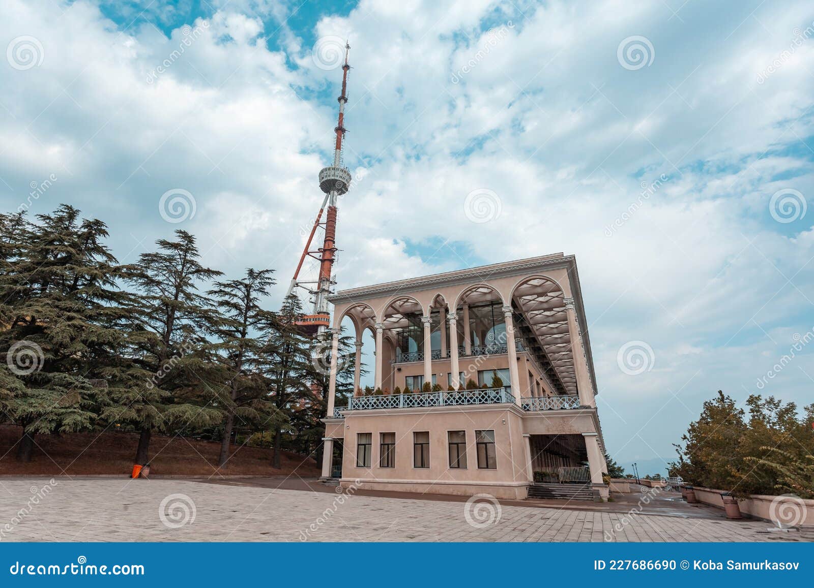 Funicular Complex in Mtatsminda Park. TV Tower Stock Photo - Image of ...