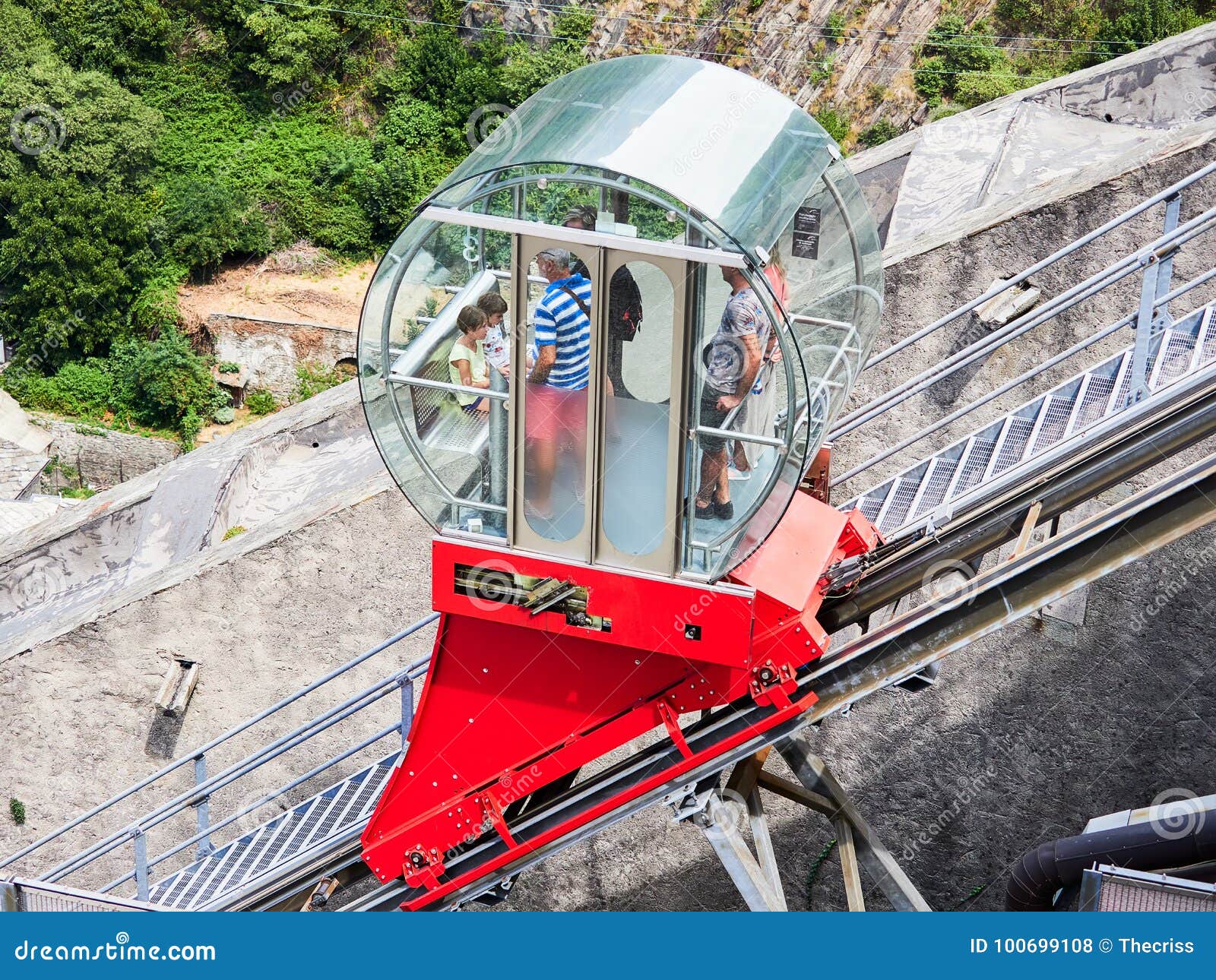 BARD, ITALY - AUGUST 6, 2017: Funicular at Fort of Bard, Aosta Valley ...