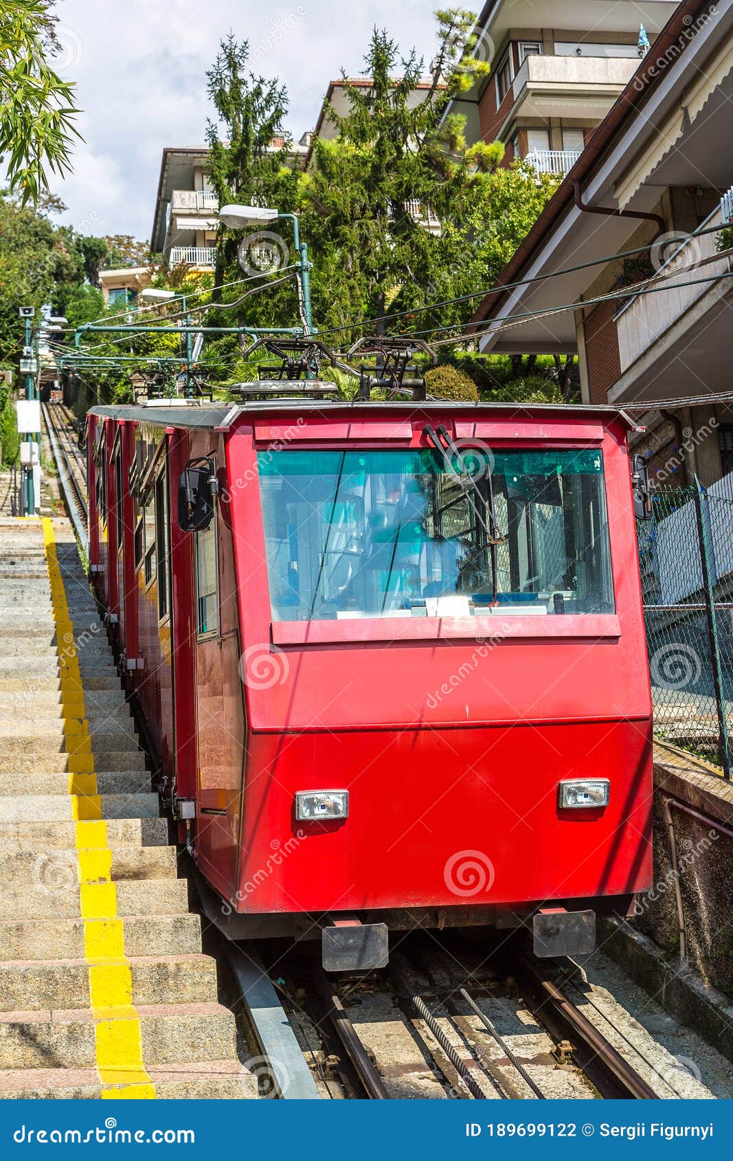 Funicular in Genoa stock photo. Image of hill, vehicle - 189699122