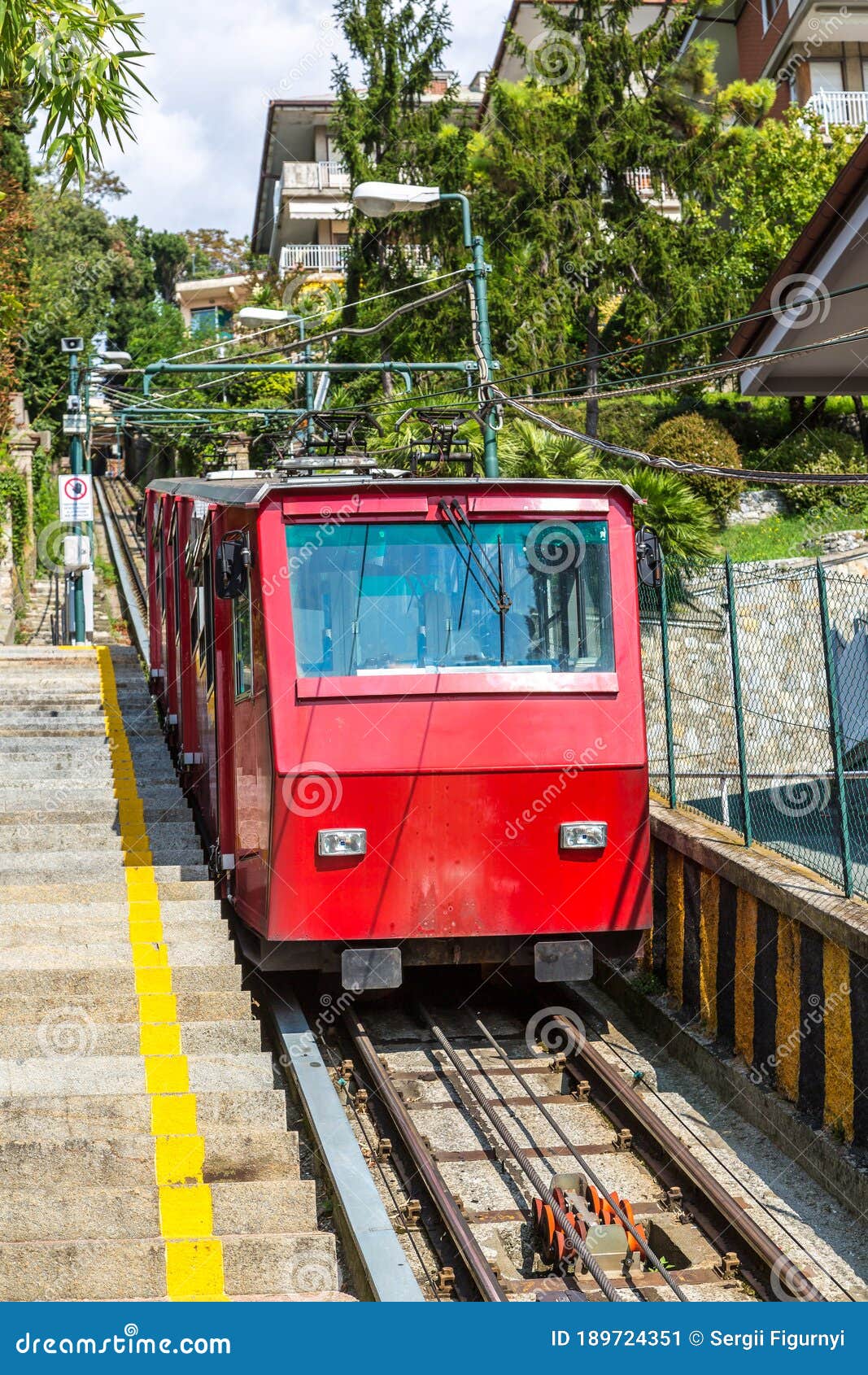 Funicular in Genoa stock image. Image of railing, genova - 189724351