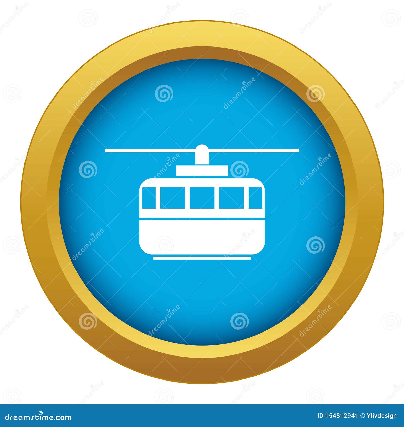 Funicular Icon Blue Vector Isolated Stock Vector - Illustration of rope ...