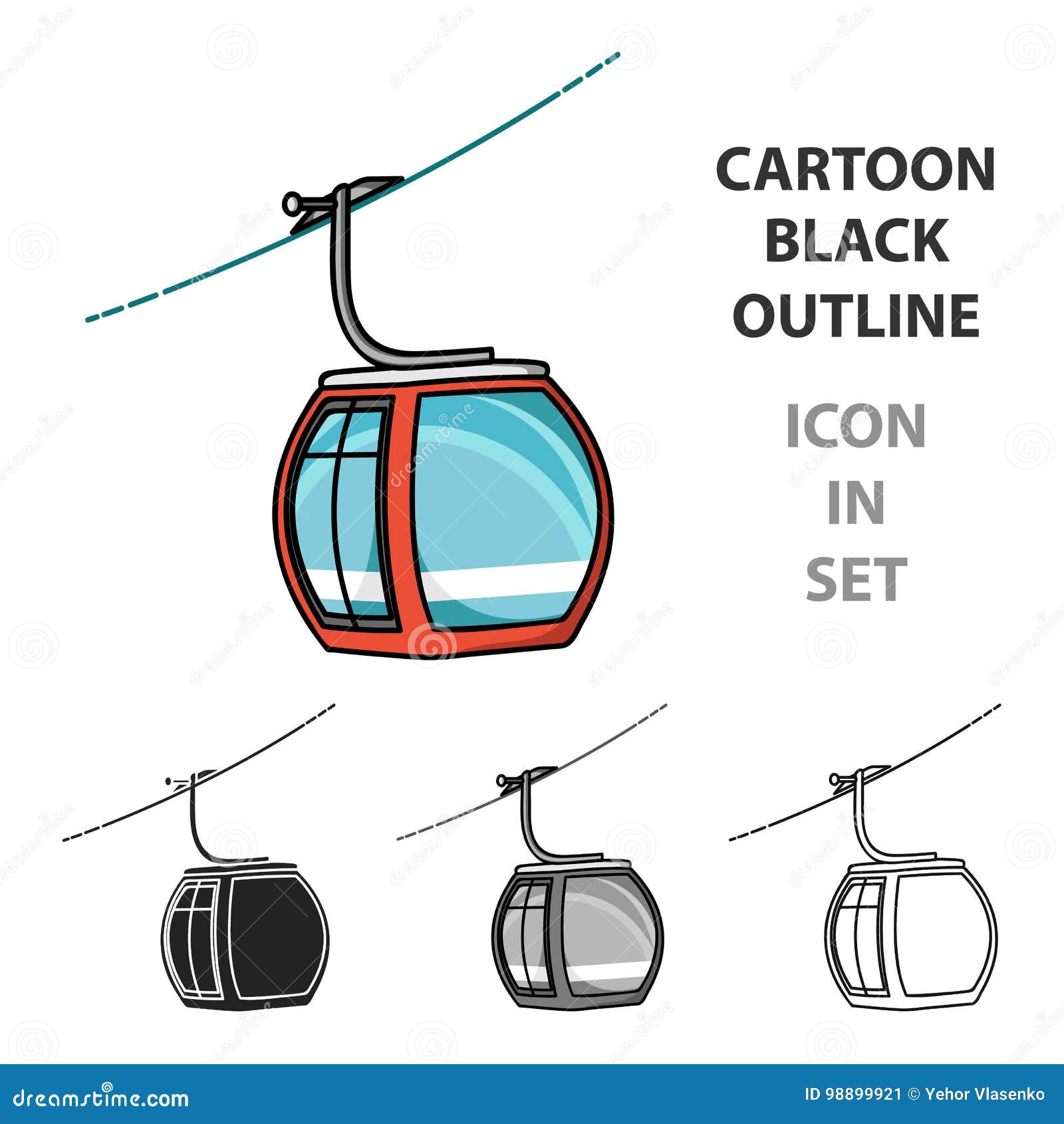 Funicular Icon In Cartoon Style Isolated On White Background Stock
