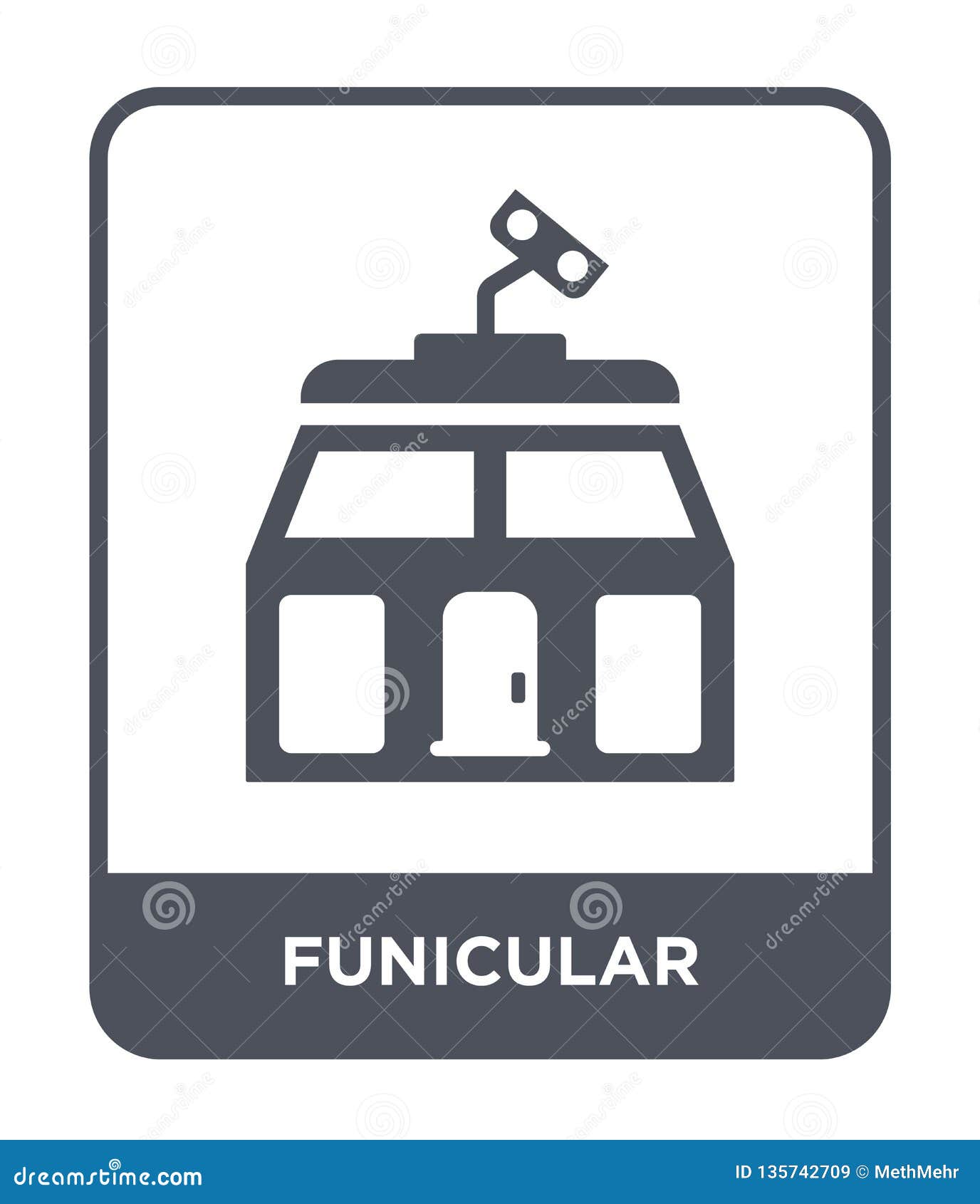 Funicular Icon in Trendy Design Style. Funicular Icon Isolated on White ...