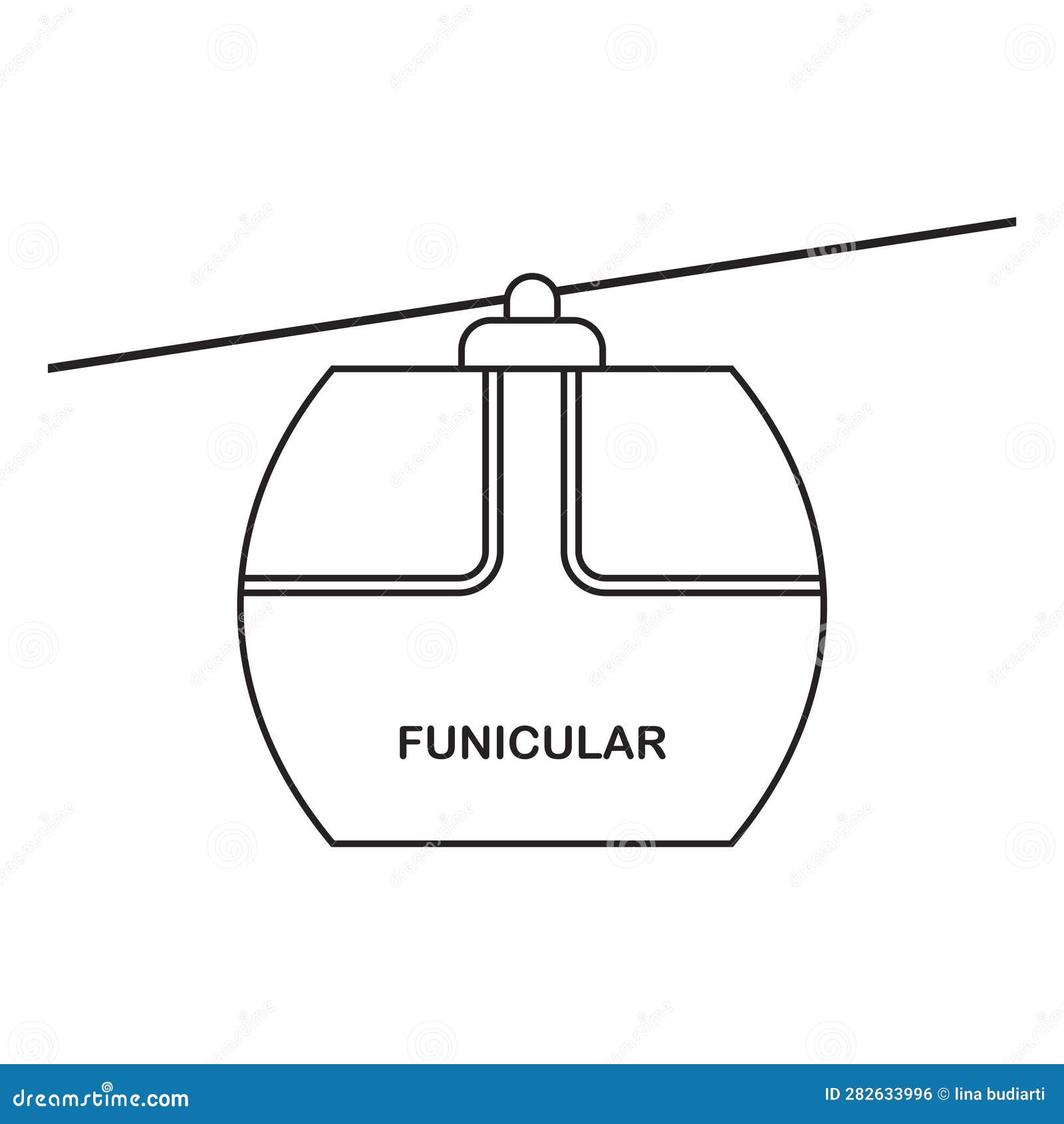 Funicular icon stock vector. Illustration of cable, funicular - 282633996