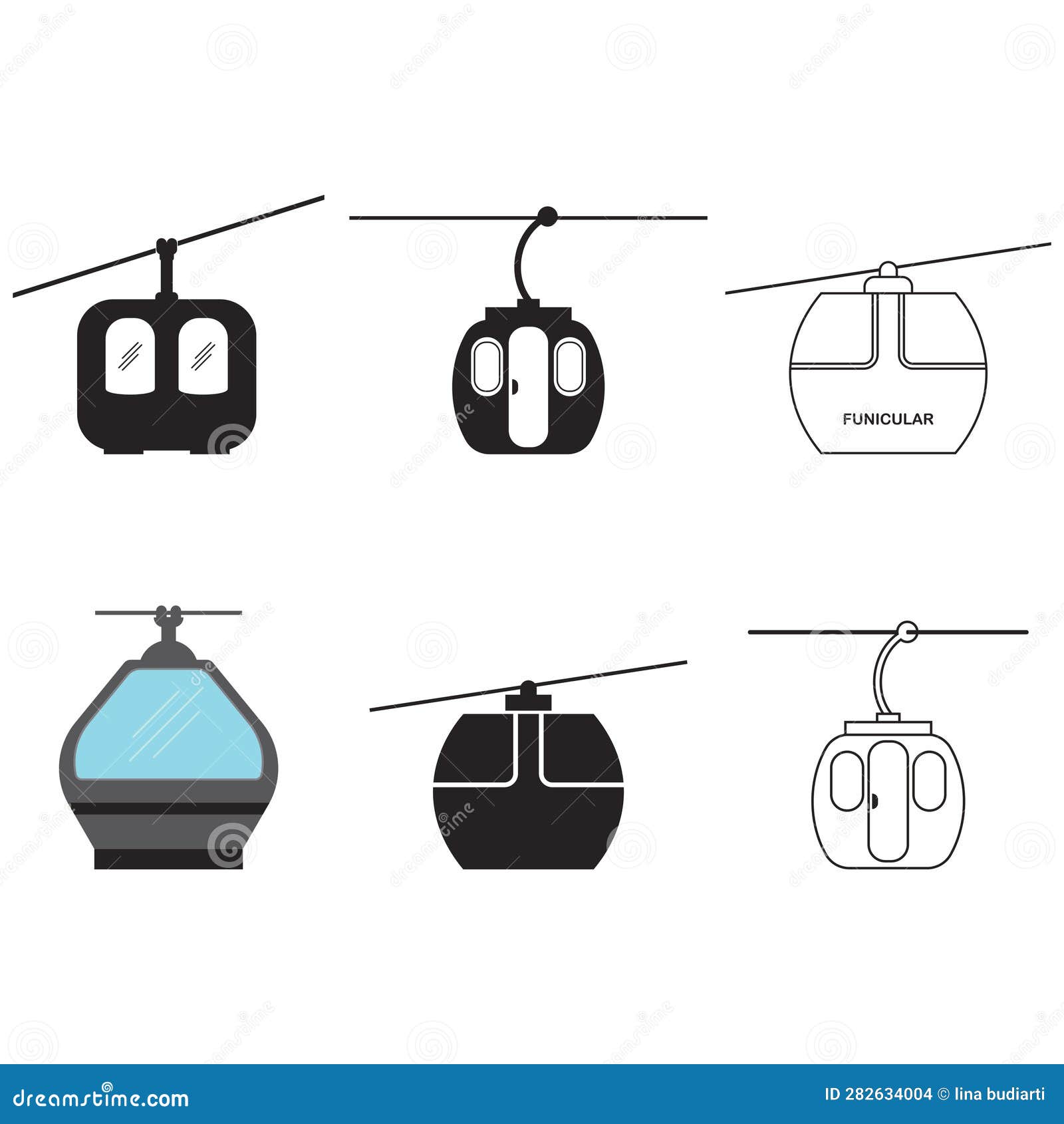 Funicular icon stock vector. Illustration of shiny, outline - 282634004