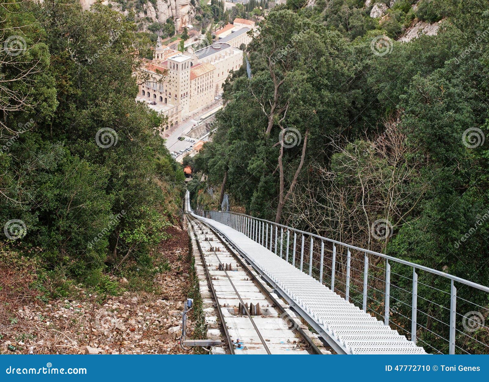 Funicular Line and Montserrat Monastery Stock Photo - Image of espana ...