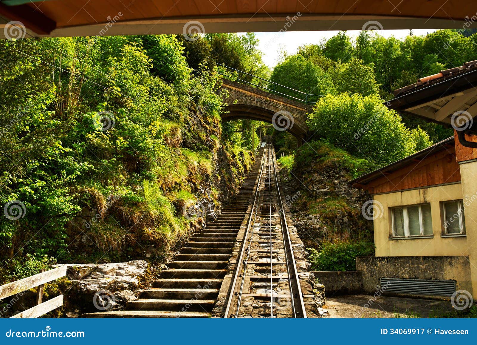 Funicular Rail Near Reichenbach Stock Image - Image of elevator, nature ...