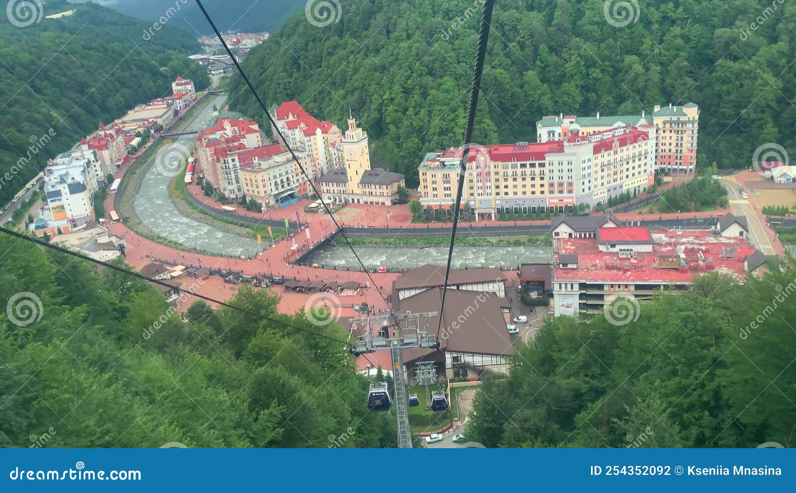 The Funicular Rises Smoothly Uphill, a Settlement Surrounded by a ...