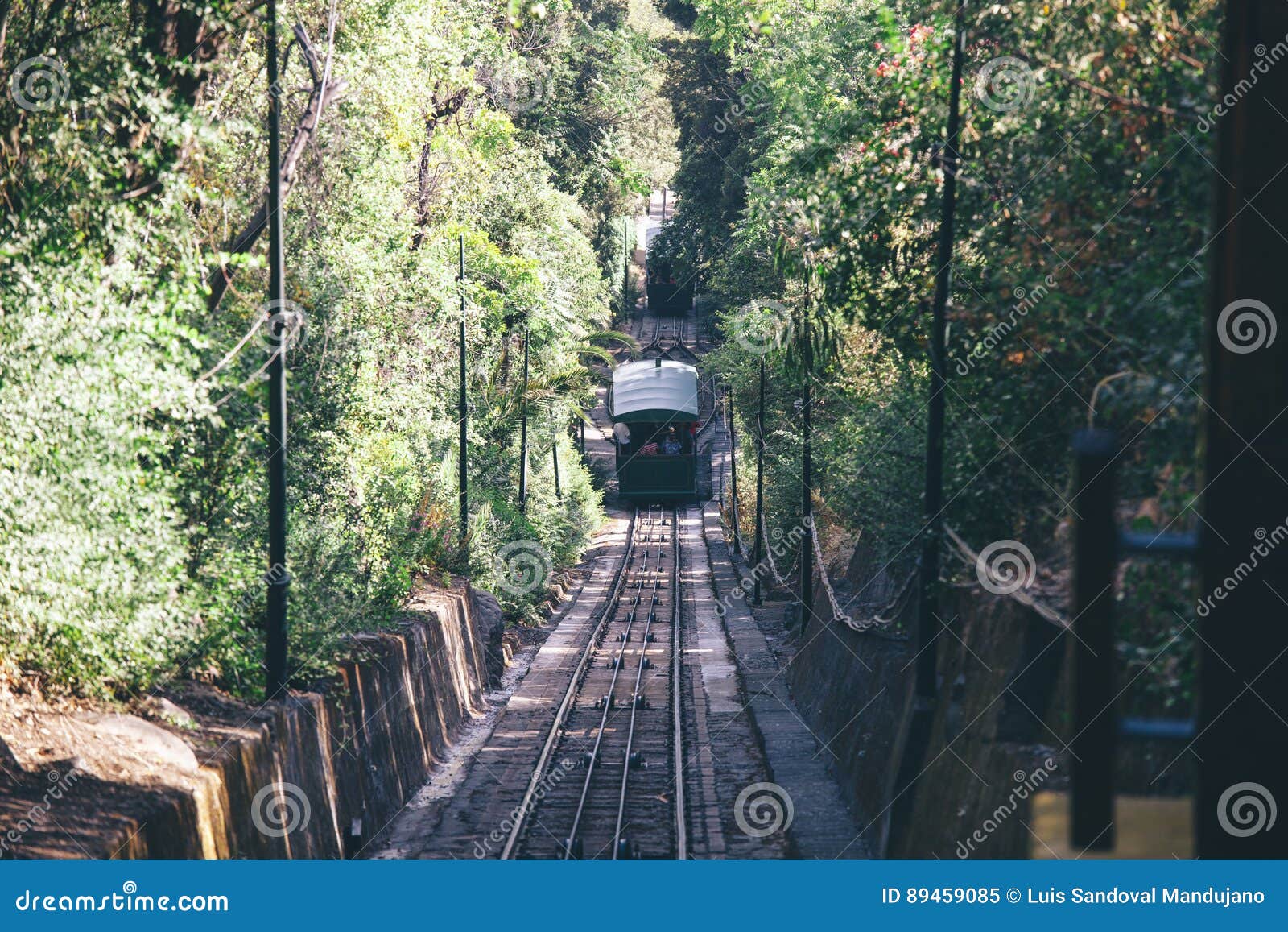 Funicular of Santiago stock image. Image of high, track - 89459085