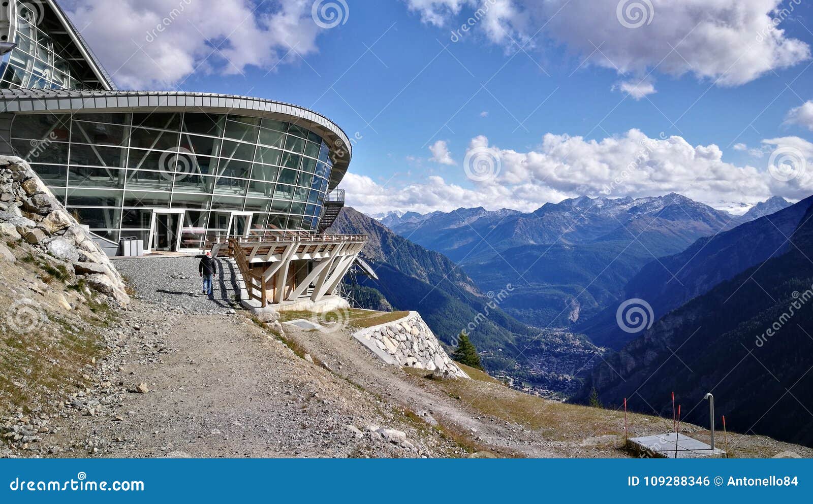 Funicular Station on Mountain Stock Photo - Image of station, cloud ...