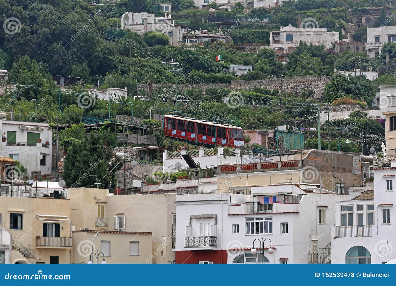 Funicular Train Capri stock photo. Image of hill, train - 152539478