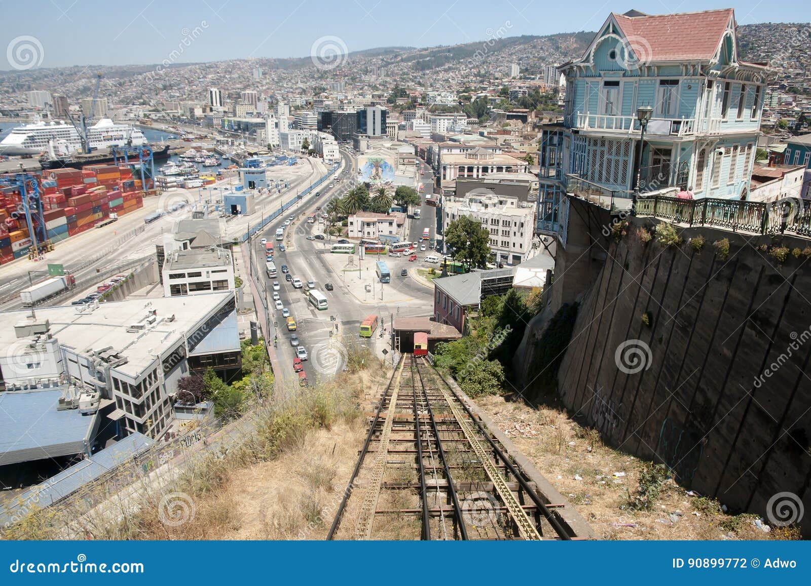 Funicular - Valparaiso - Chile Stock Photo - Image of slope, funicular ...