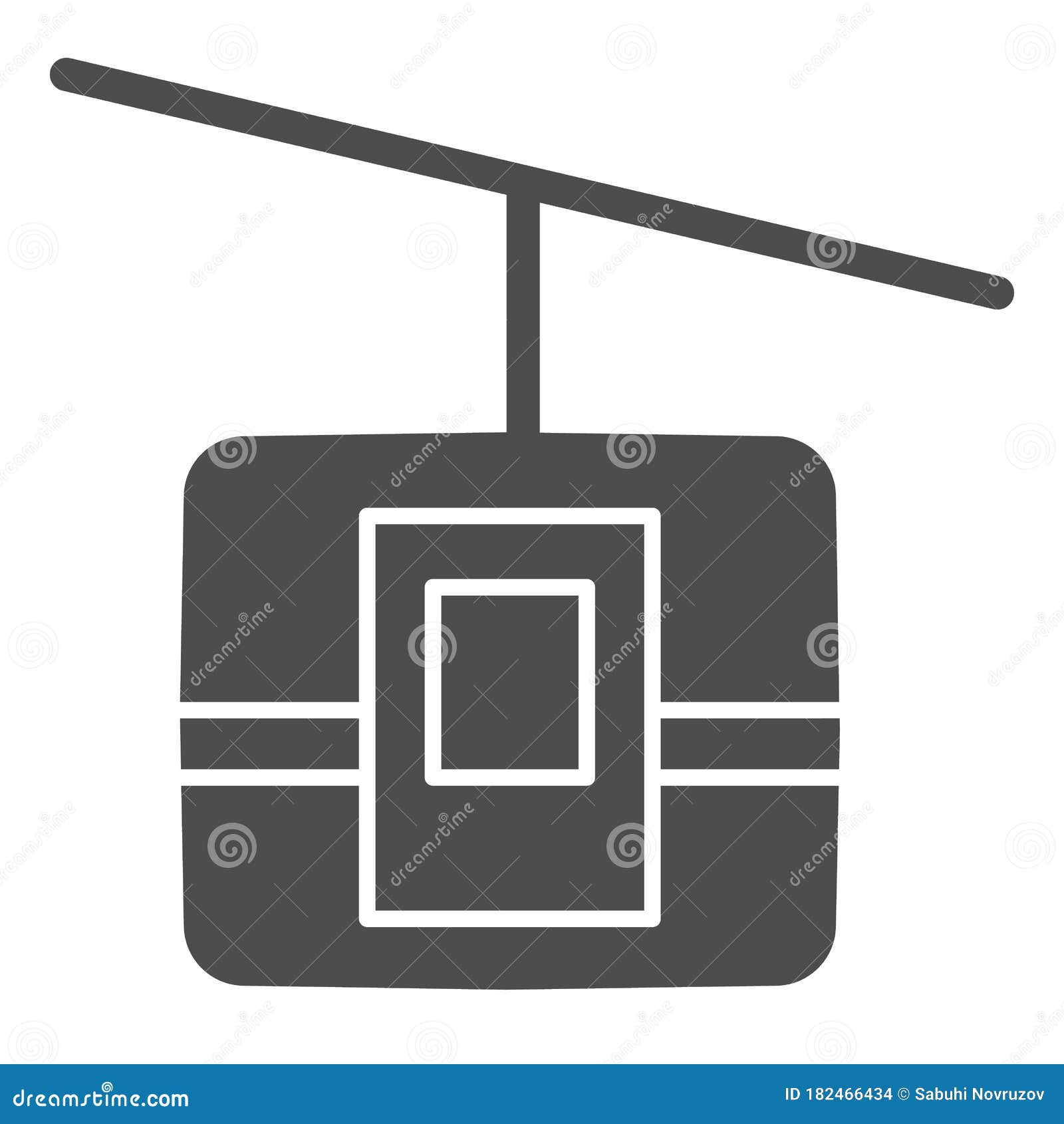 Funicular Wagon Solid Icon, Transport Symbol, Cableway Vector Sign on ...