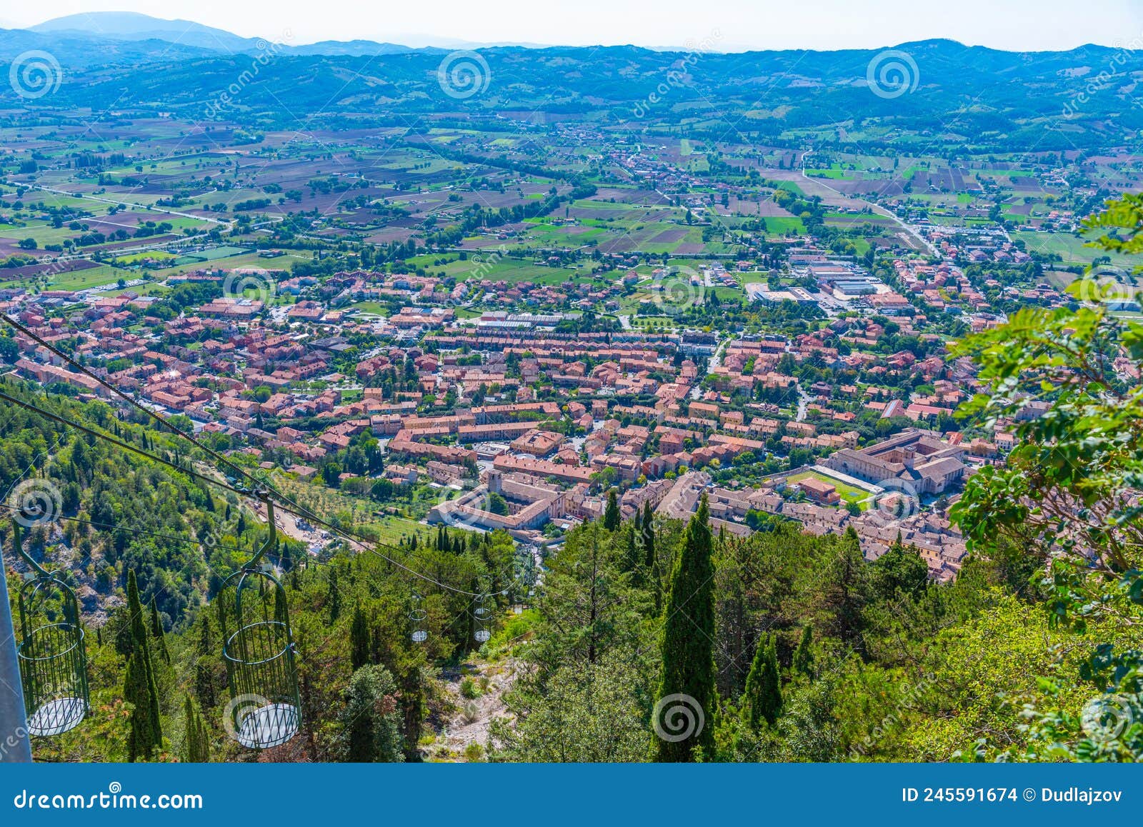 Funivia Colle Eletto in Gubbio, Italy Stock Photo - Image of basket ...