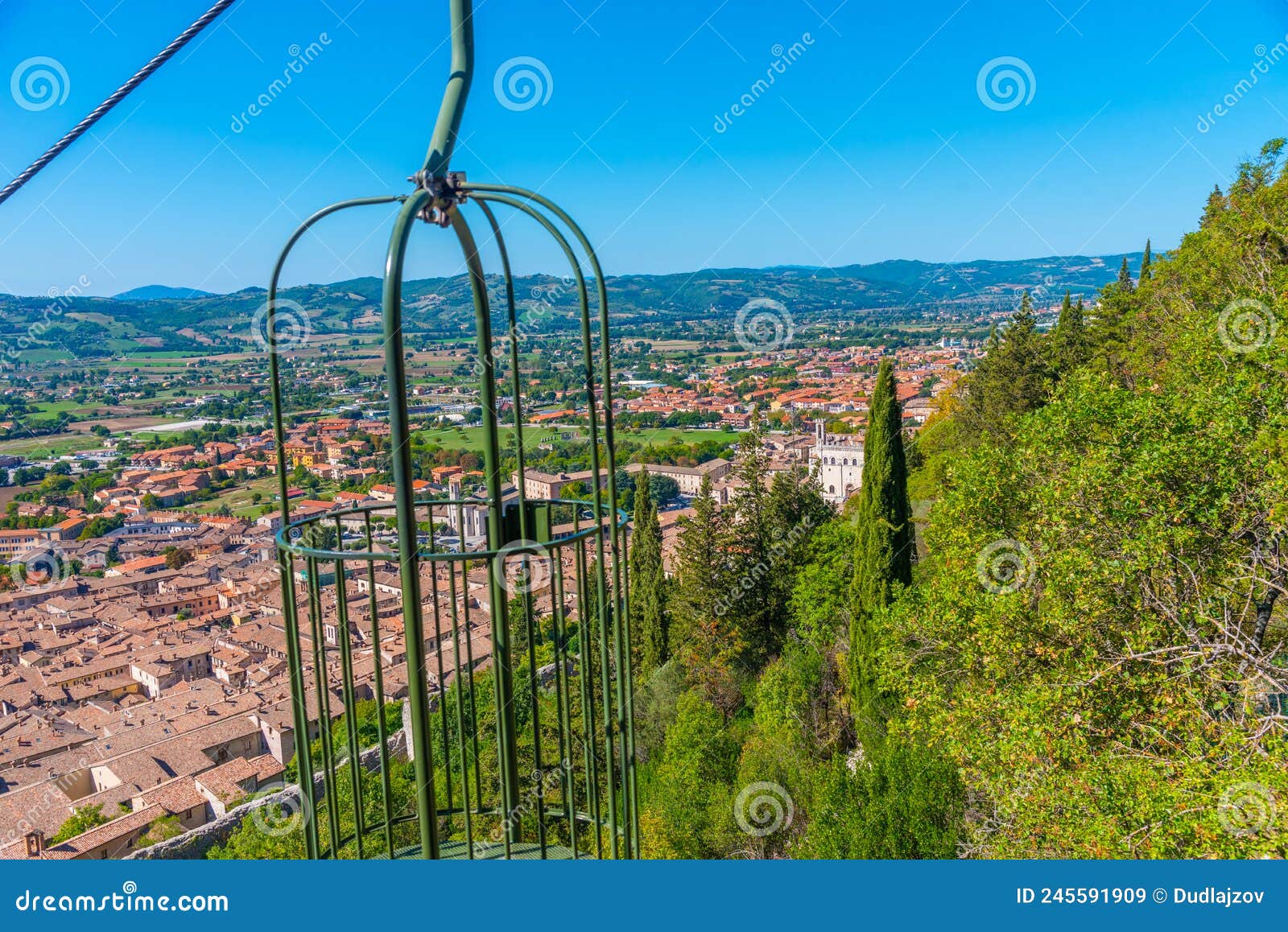 Funivia Colle Eletto in Gubbio, Italy Stock Image - Image of rope ...
