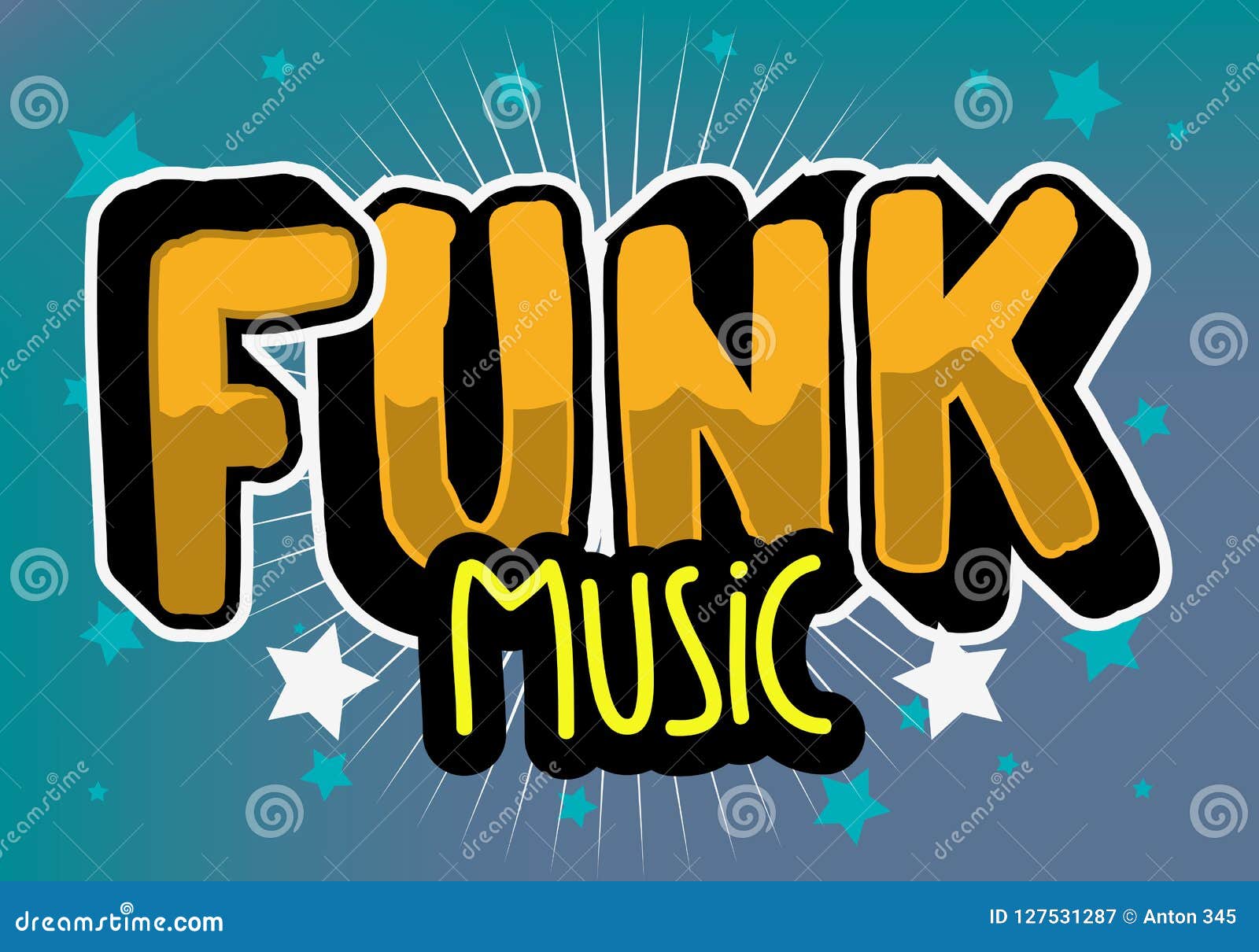 Funk Music Lettering Type Design Vector Image Stock Vector ...