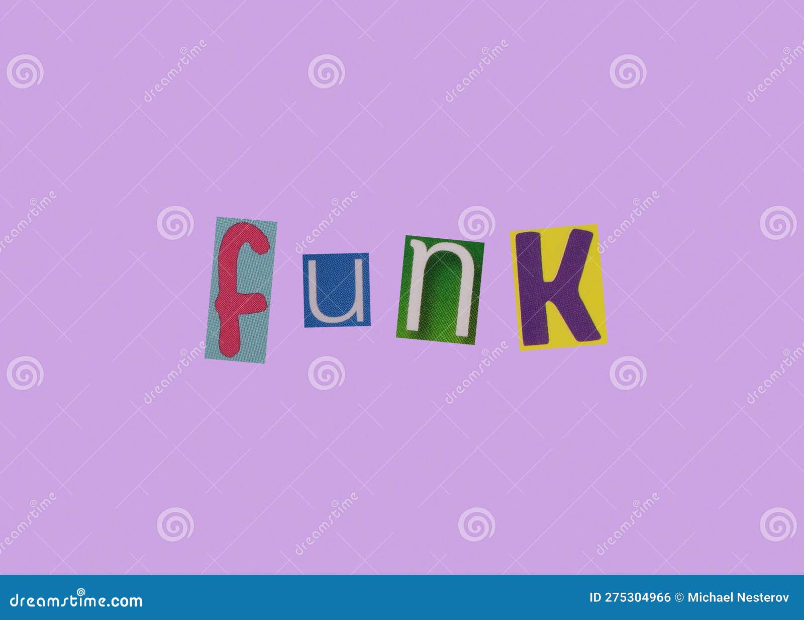 Funk Word from Cut Out Magazine Colored Letters Stock Photo - Image of ...