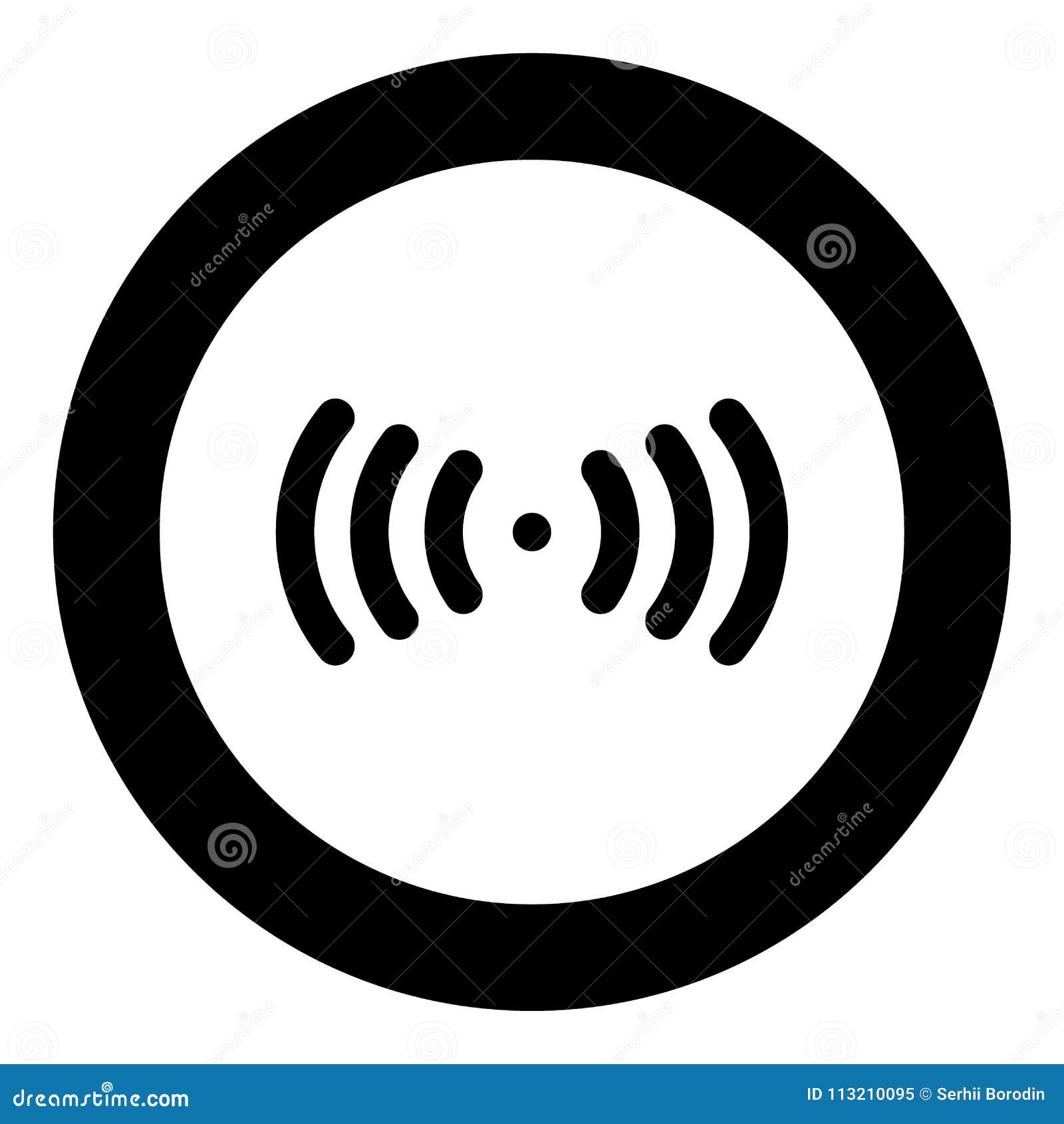 Funksignal Die Schwarze Farbikone Im Kreis Oder Das Rund Vektor ...