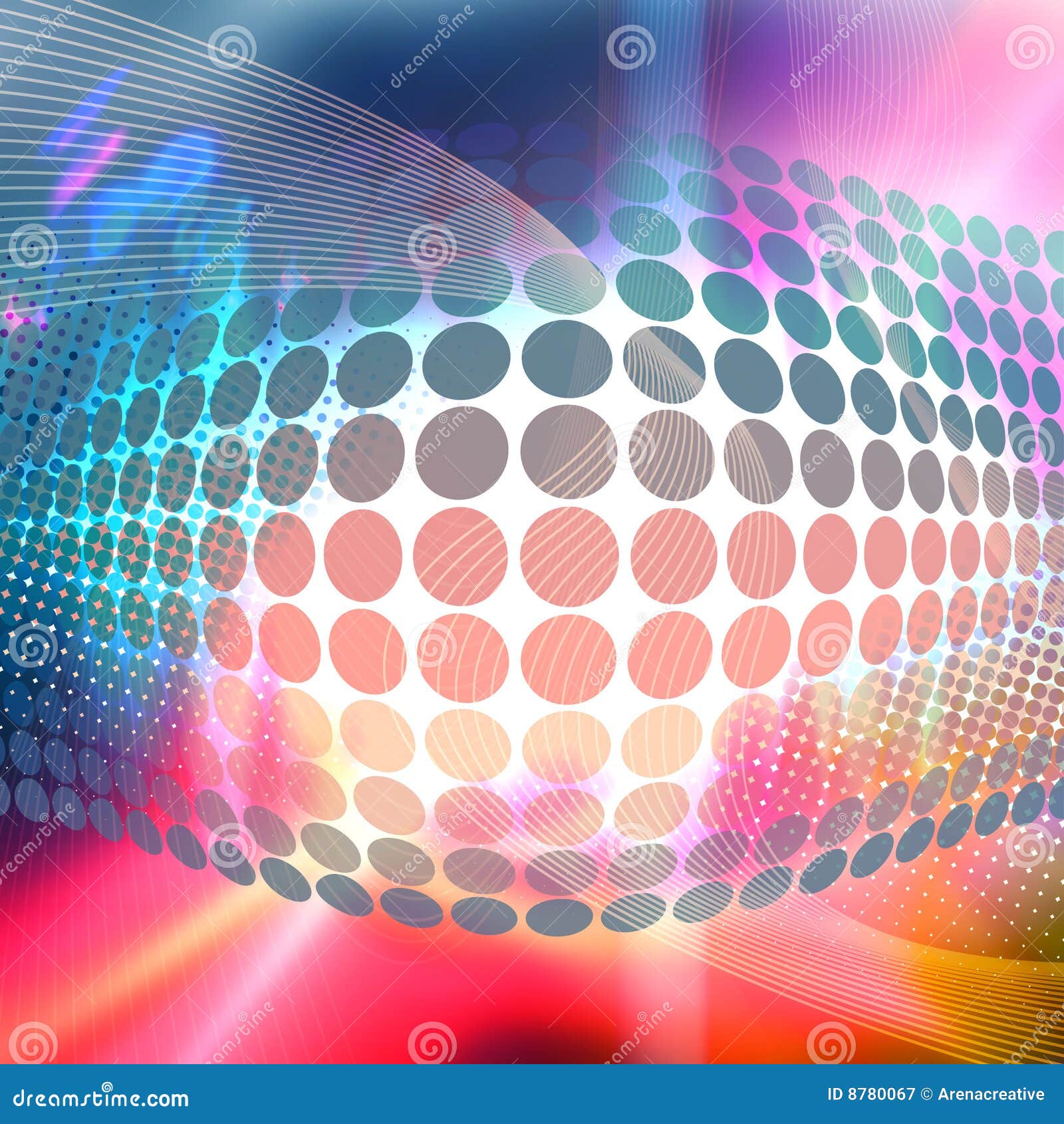 Funky 3D Background stock illustration. Illustration of circles - 8780067