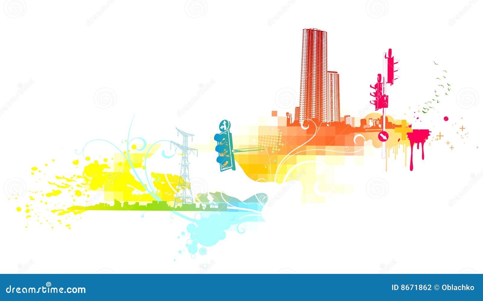 Funky abstract background stock vector. Illustration of modern - 8671862