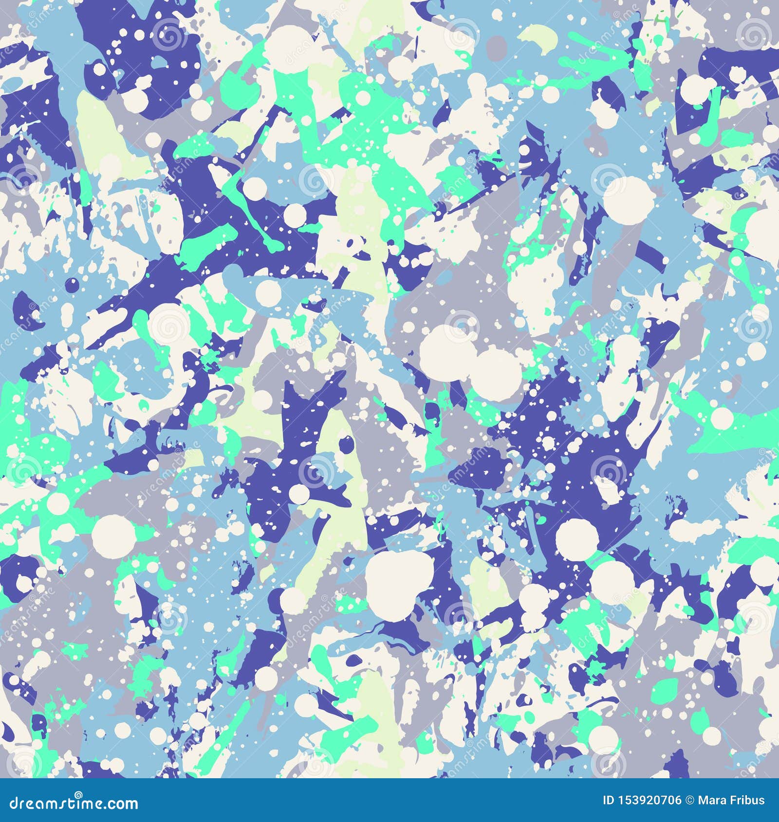 Funky Abstract Color Paint Splashes Seamless Pattern Stock Vector ...