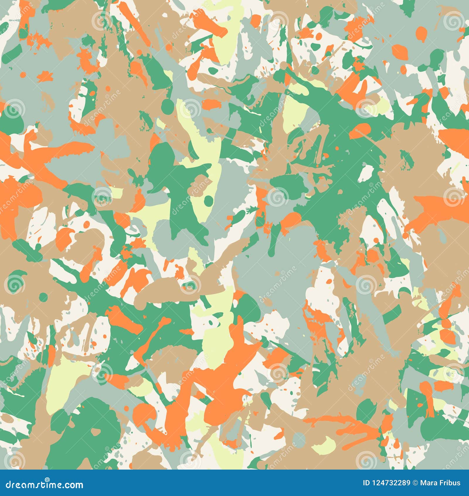 Funky Abstract Color Paint Splashes Seamless Pattern Stock Vector ...