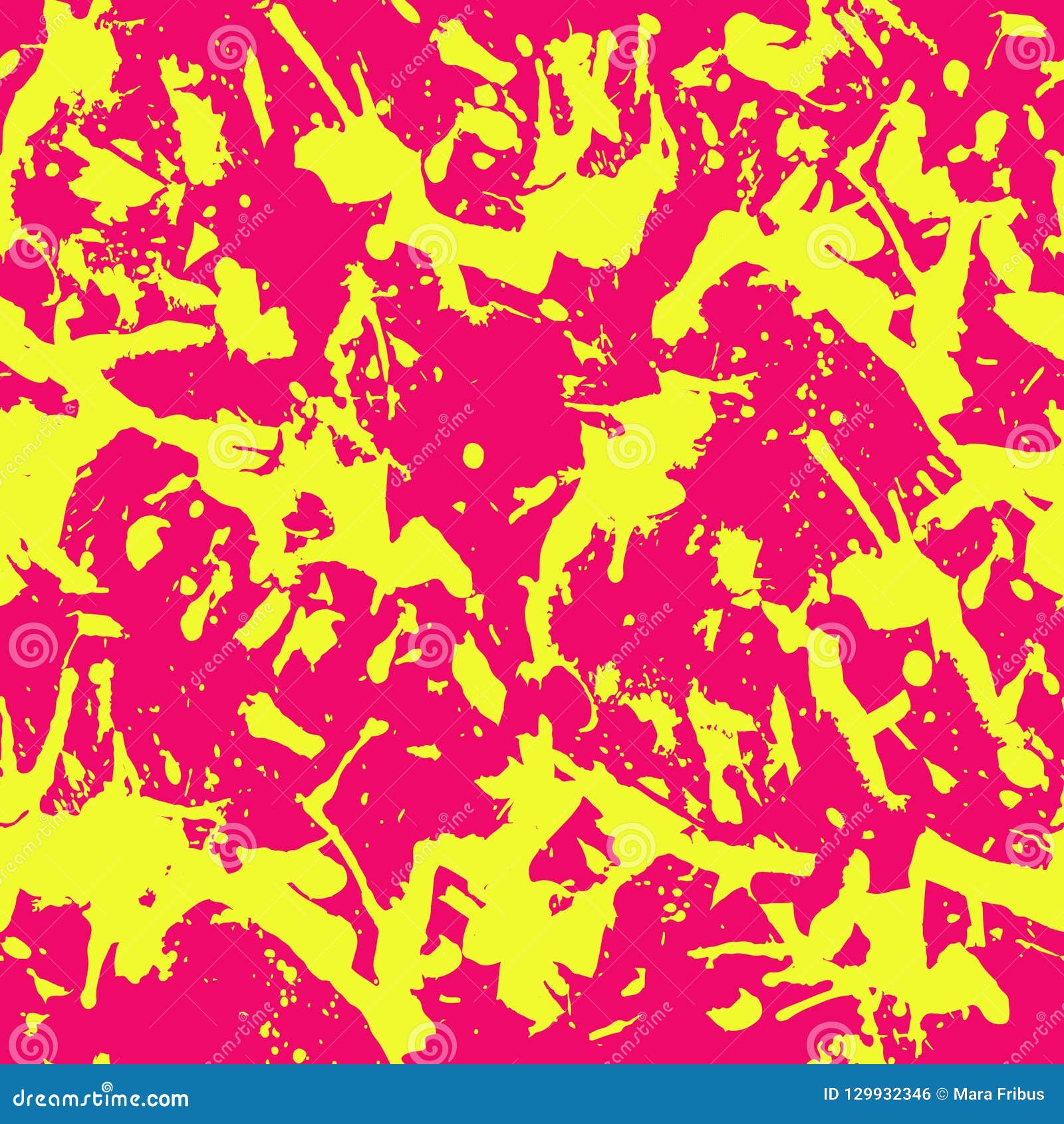 Funky Abstract Color Paint Splashes Seamless Pattern Stock Vector ...