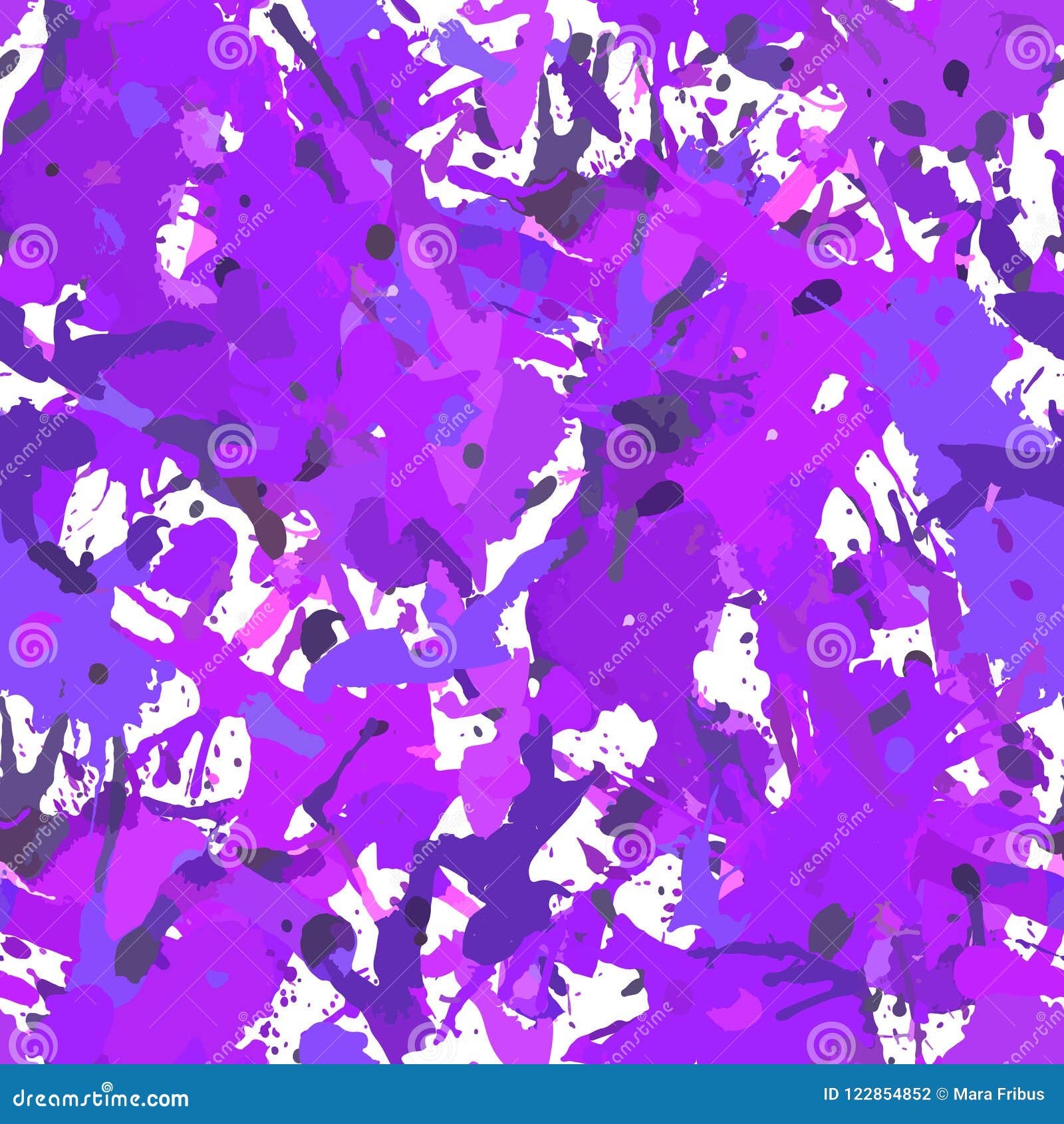 Funky Abstract Color Paint Splashes Seamless Pattern Stock Vector ...