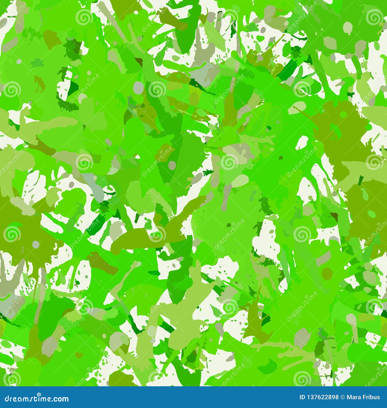 Funky Abstract Green Paint Splashes Seamless Pattern Stock Vector ...