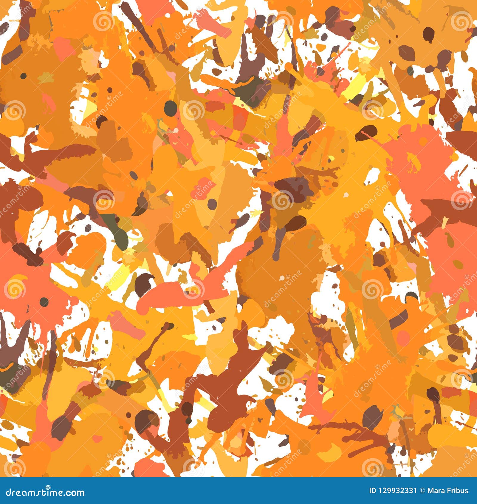 Funky Abstract Orange Paint Splashes Seamless Pattern Stock Vector ...