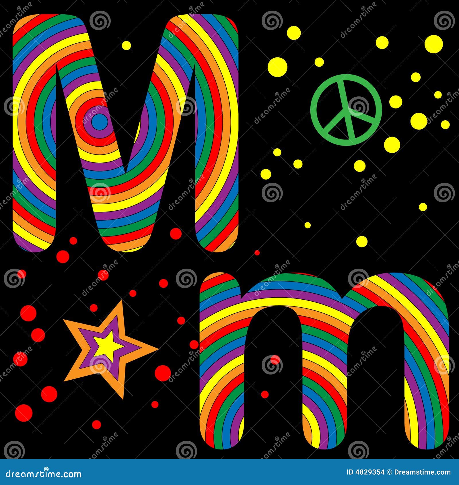 Funky Alphabet Series: M stock vector. Illustration of symbols - 4829354