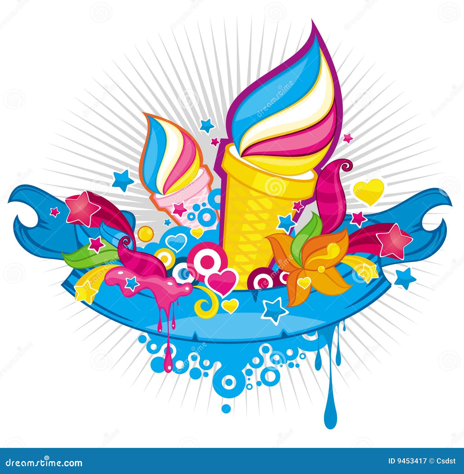 Funky banner stock vector. Illustration of creative, ornament - 9453417