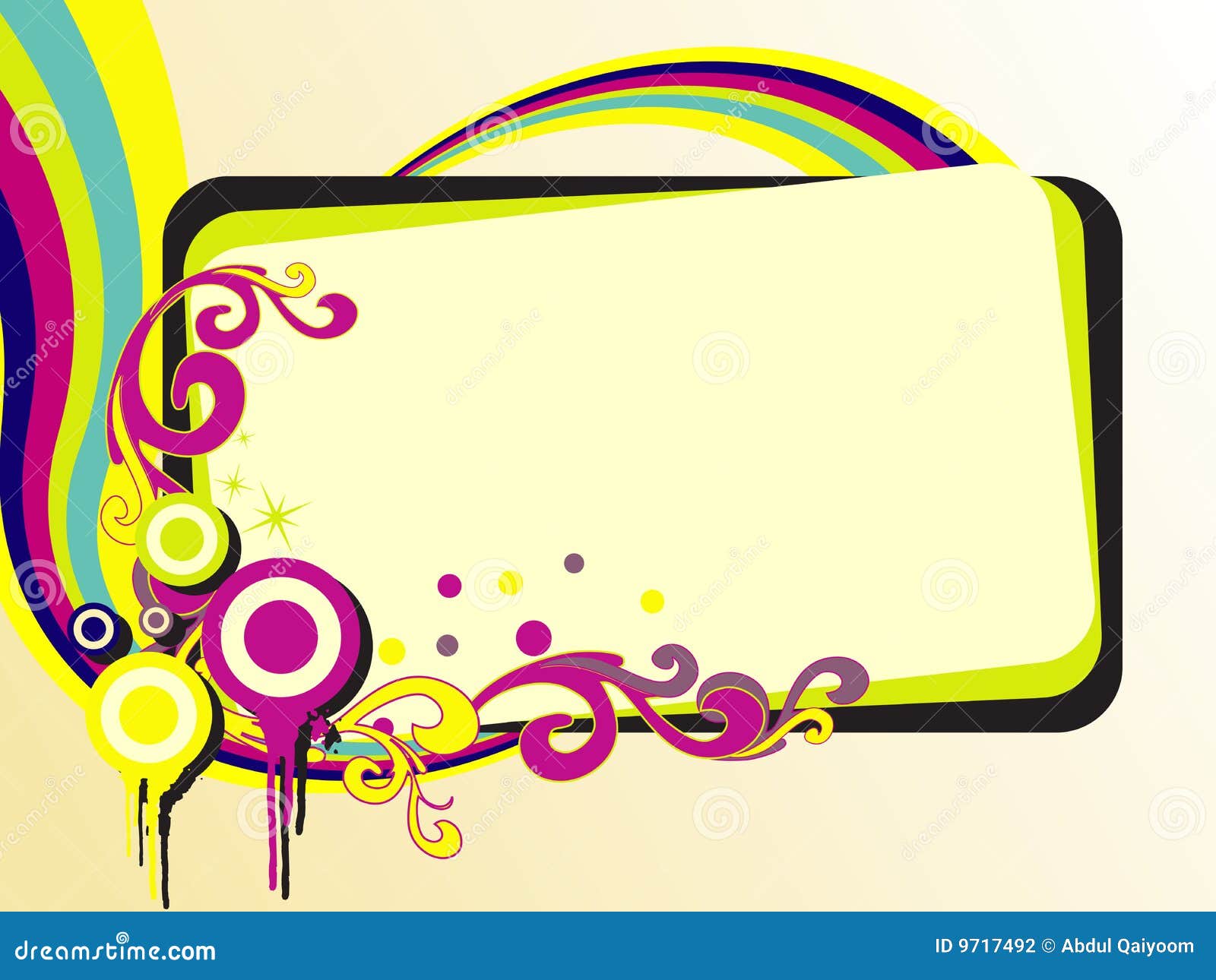Funky banner illustration stock vector. Illustration of curve - 9717492