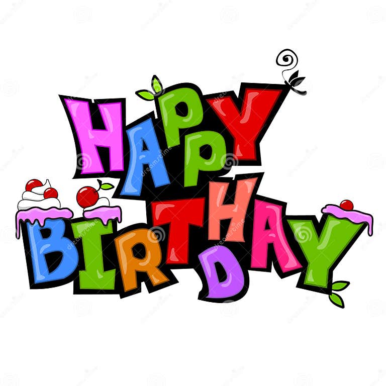 Funky birthday style stock vector. Illustration of cherry - 26741427