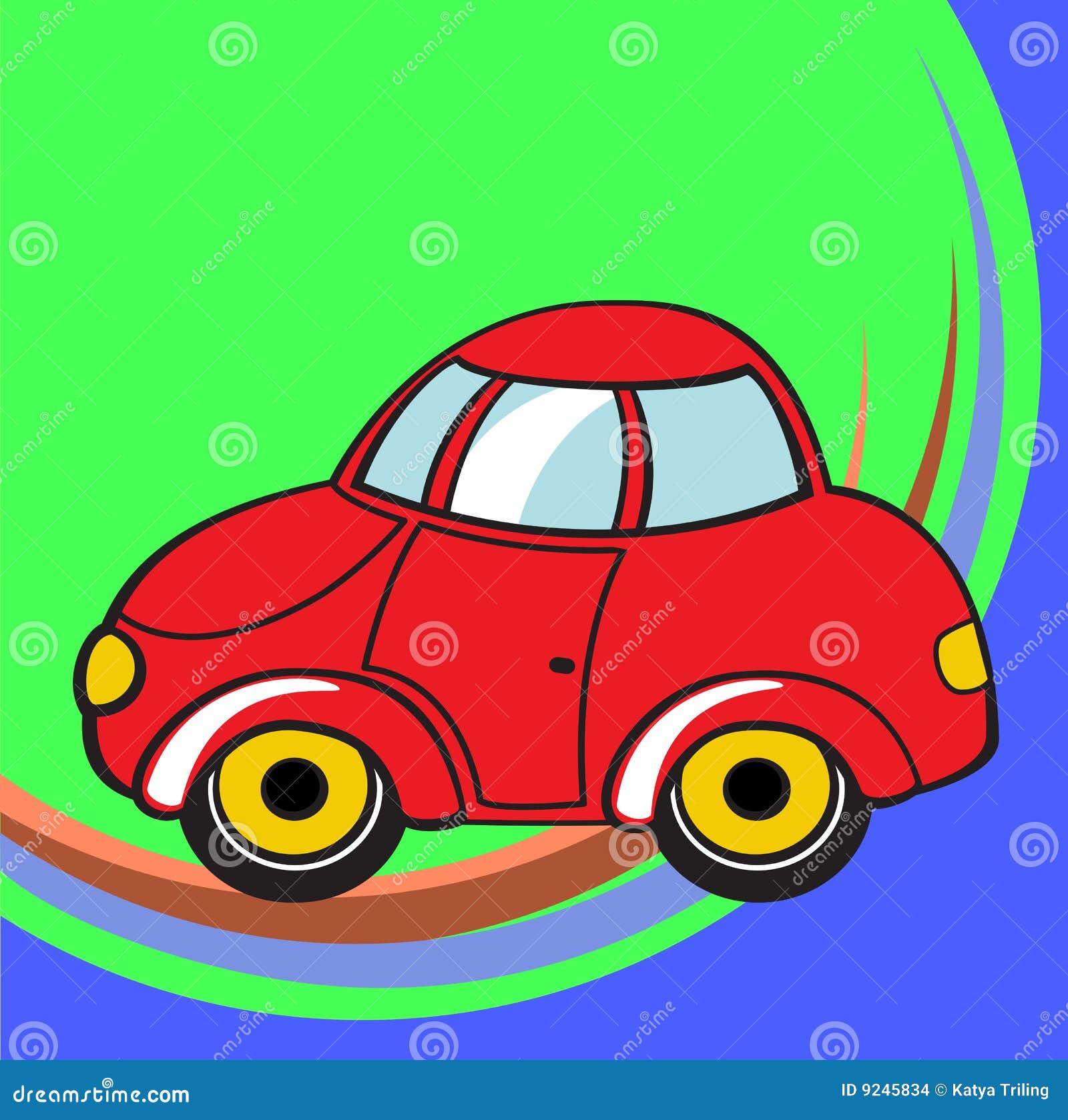 Funky car stock vector. Illustration of painting, fashioned - 9245834