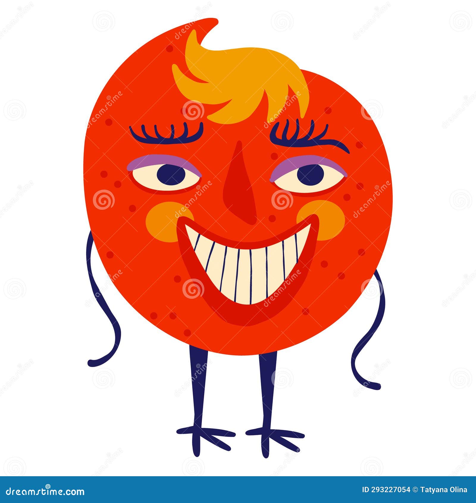 Funky Character with an Smile Muzzle, an Illustration in a Modern ...