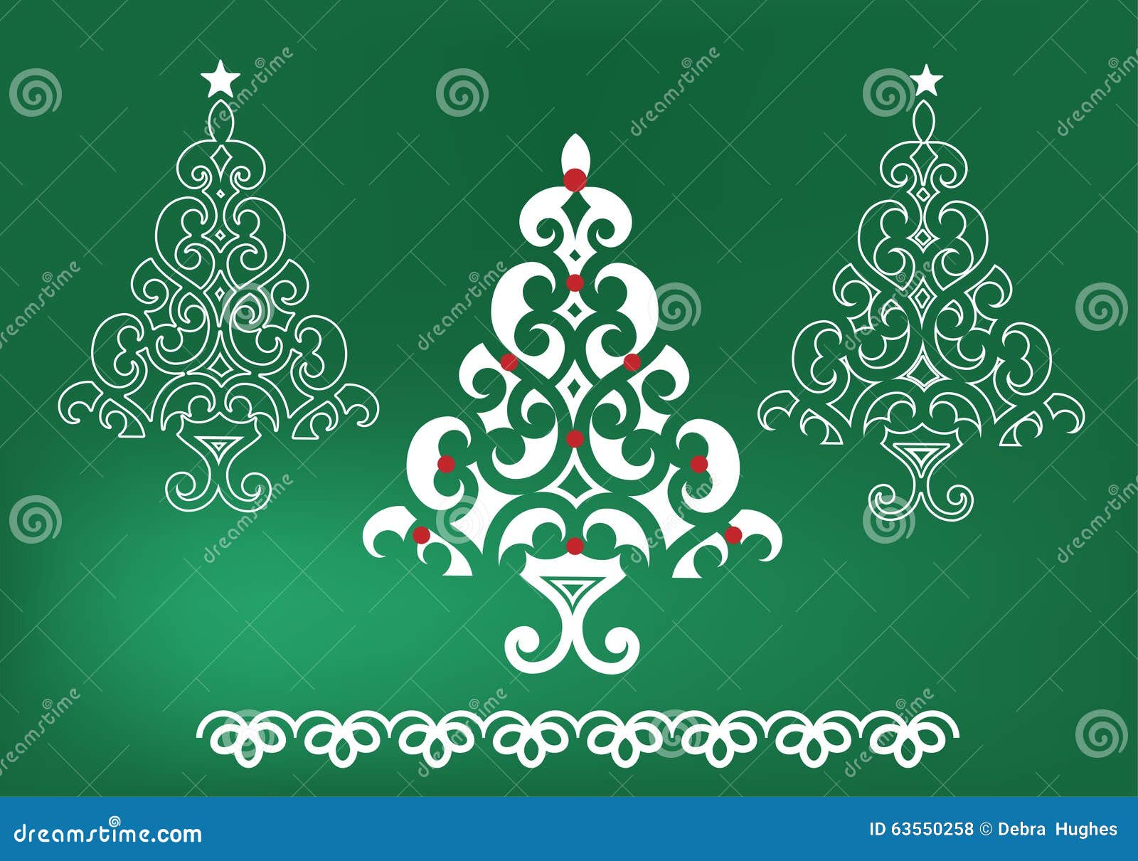 Funky Christmas trees stock vector. Illustration of holiday - 63550258