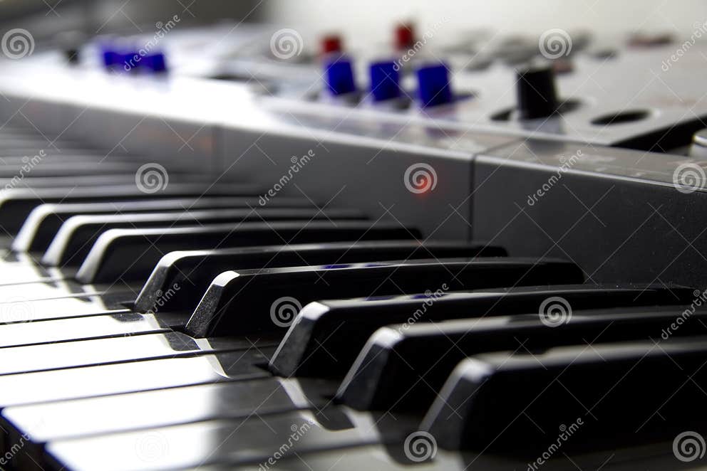 Funky Close Up of DJ S Keyboard Stock Image - Image of knobs, keys ...